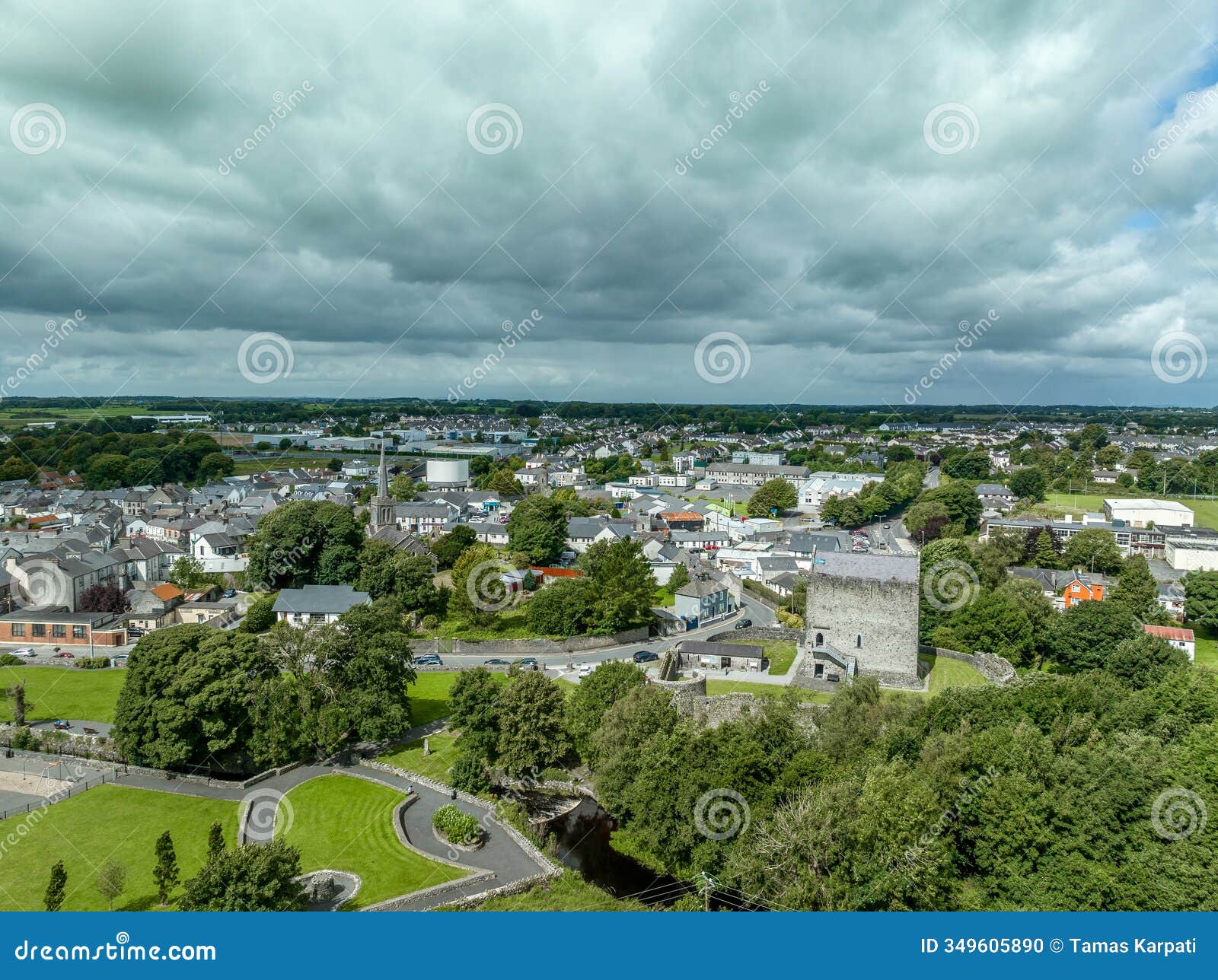 Aerial View of Athenry Castle Tower House Stock Photo - Image of ...