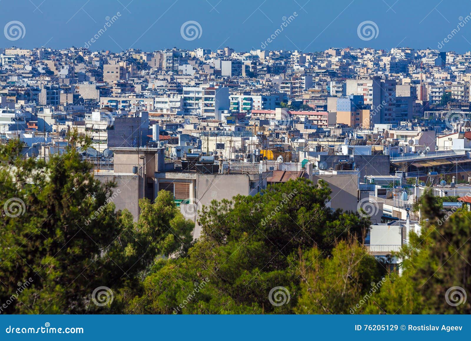 Aerial View on Athens from Acropolis Stock Image - Image of travel ...