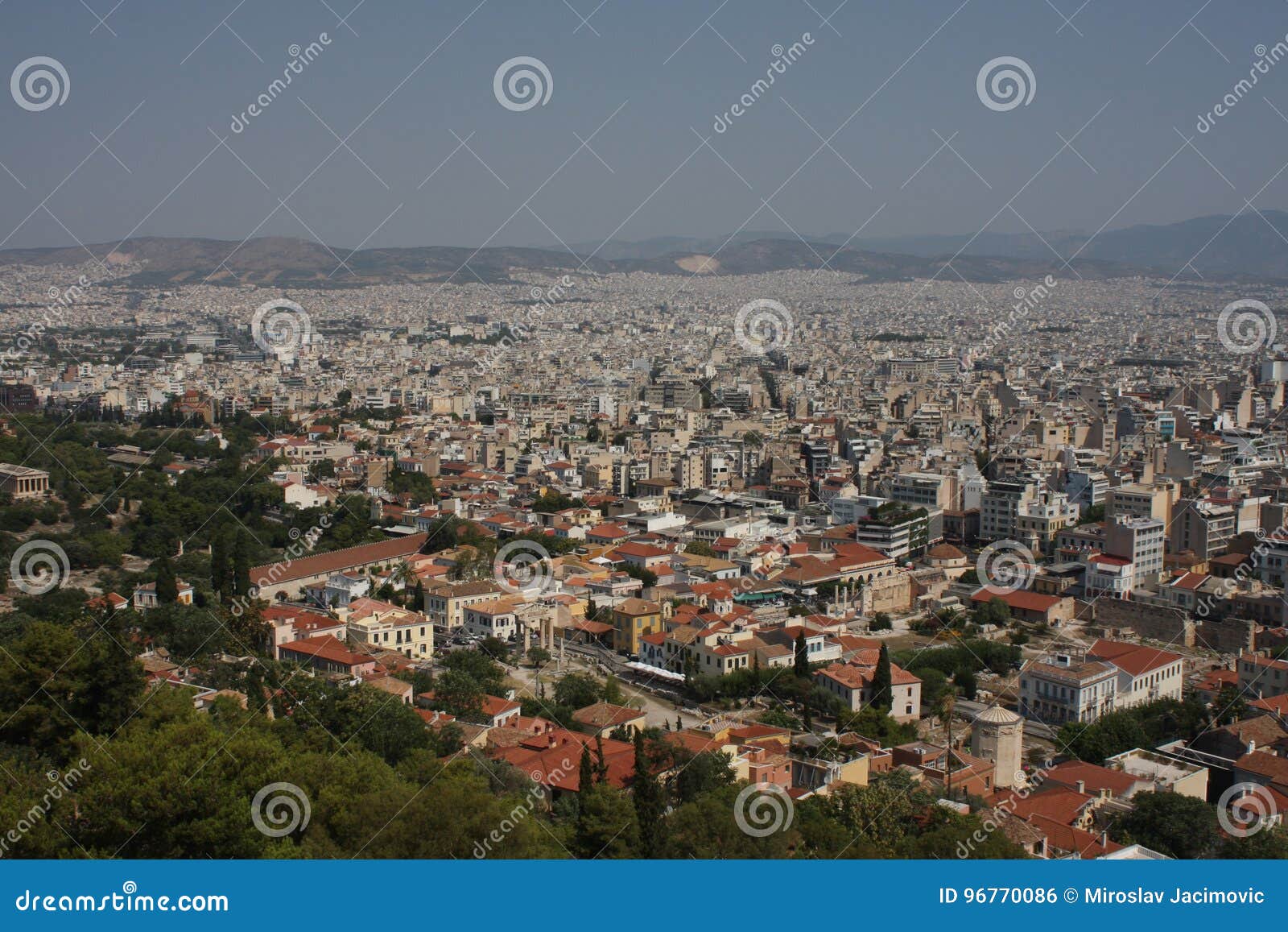 Aerial View of Athens, Greece Stock Photo - Image of panorama ...