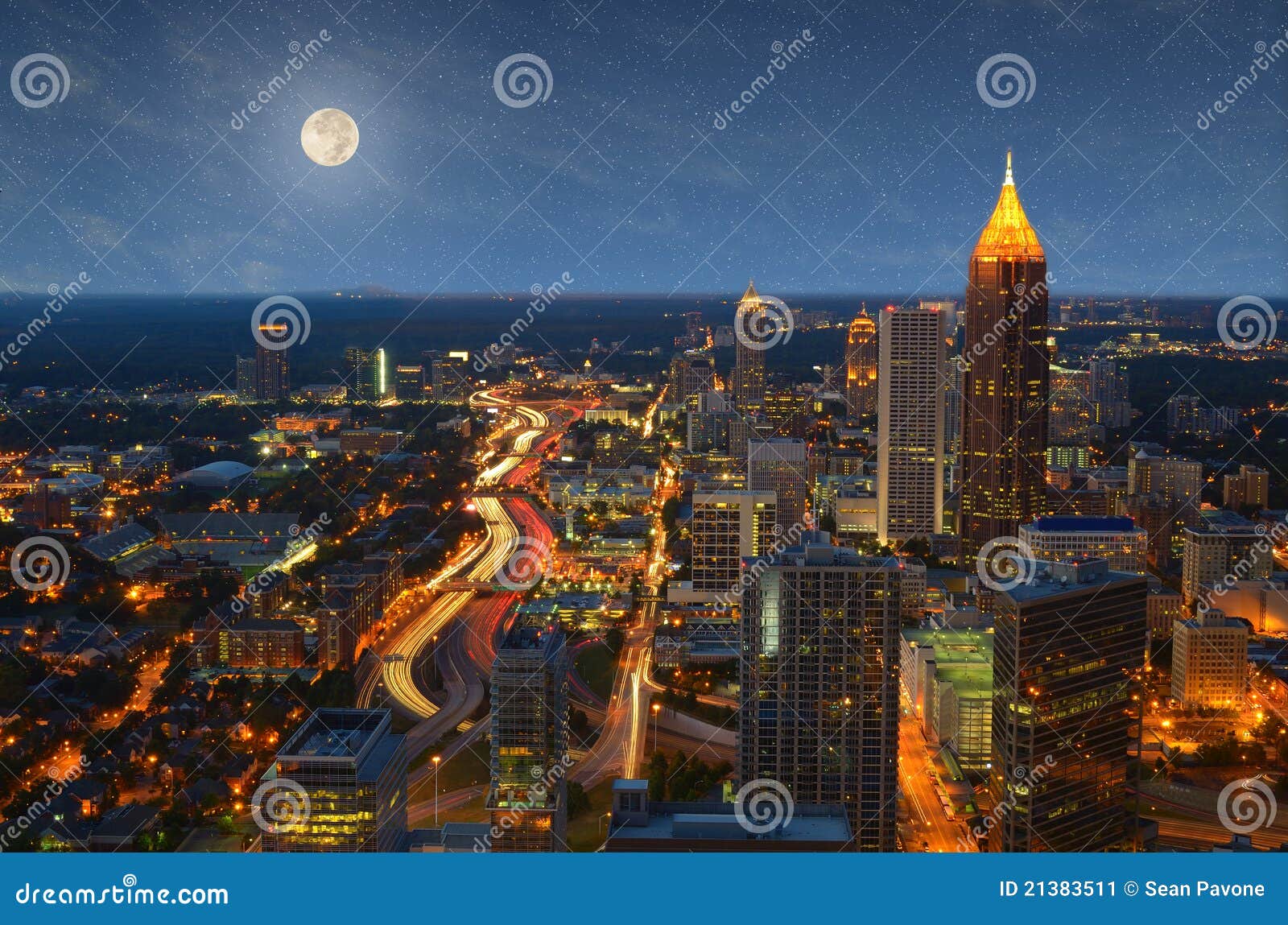 Aerial View of Atlanta stock image. Image of downtown - 21383511