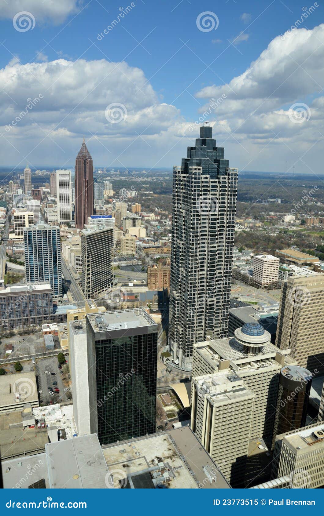 Aerial View of Atlanta City Stock Image - Image of cloudscape, outdoors ...