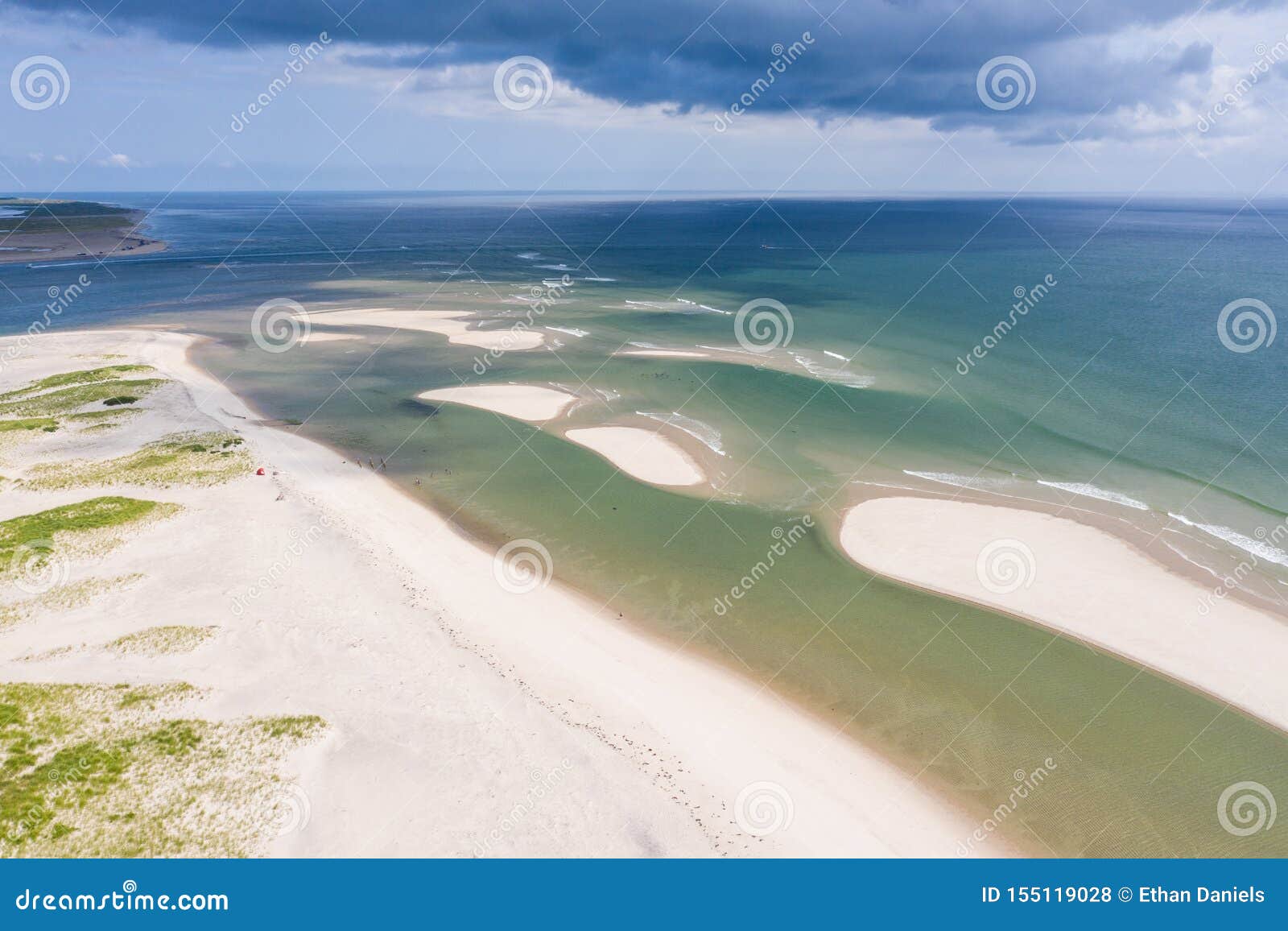 Aerial View of Atlantic Ocean and Scenic Beach on Cape Cod Stock Photo ...