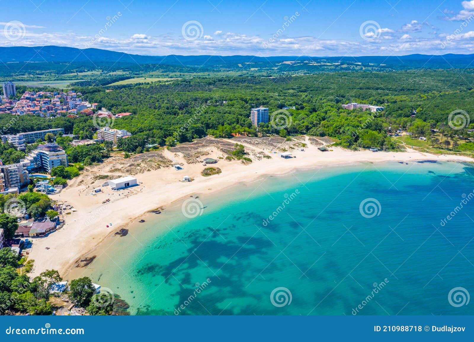 Aerial View of Atliman Beach in Kiten, Bulgaria Stock Photo - Image of ...
