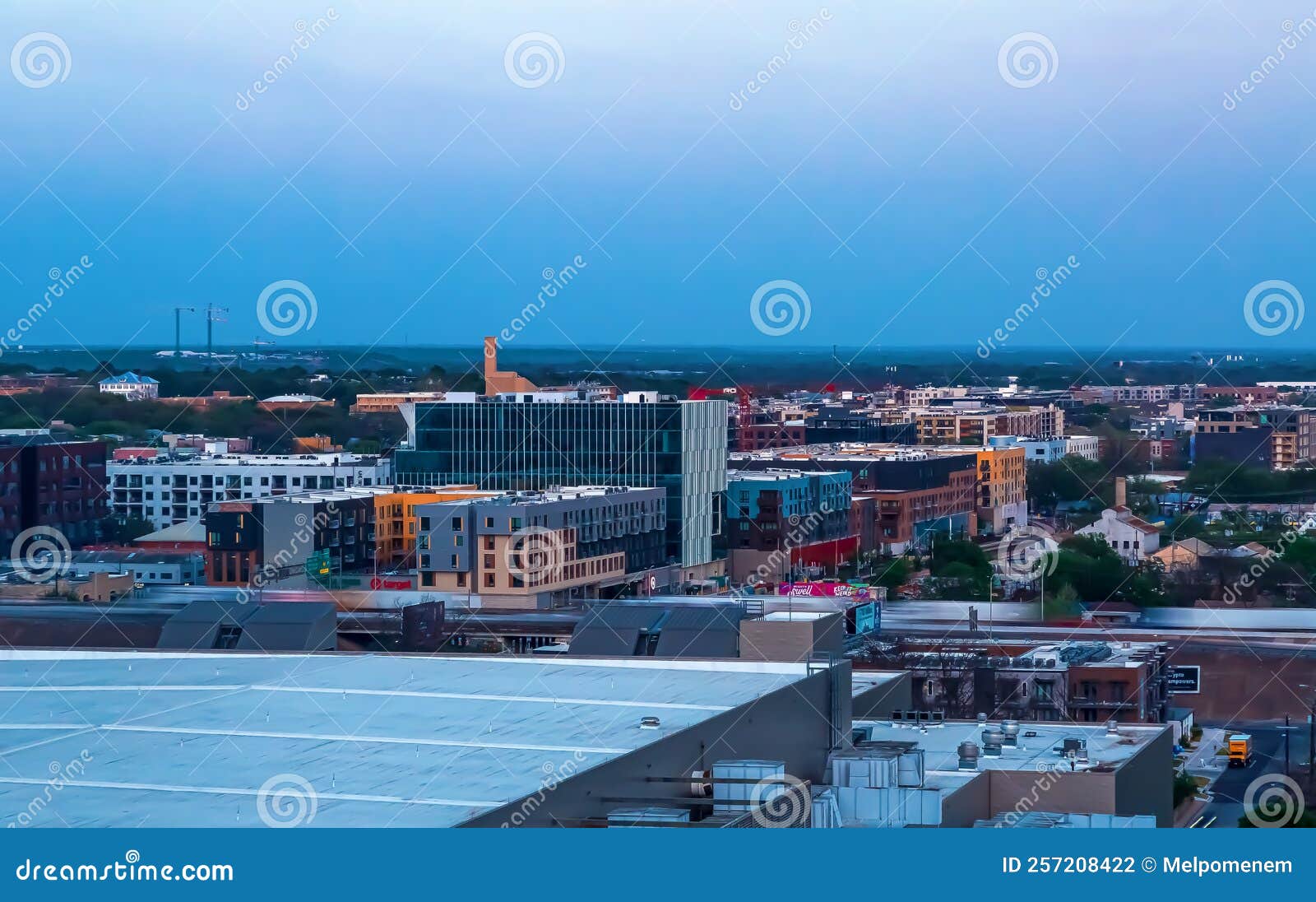 Aerial View of Austin Texas Buildings Stock Photo - Image of traffic ...