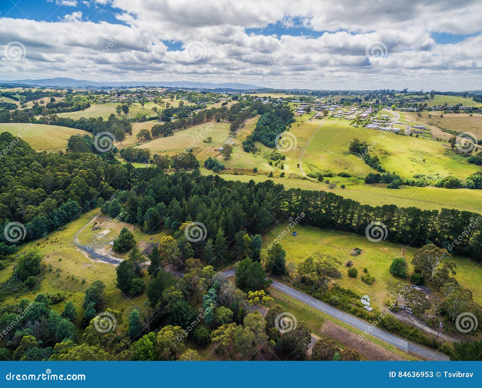Aerial View of Australian Countryside Stock Image - Image of clouds ...