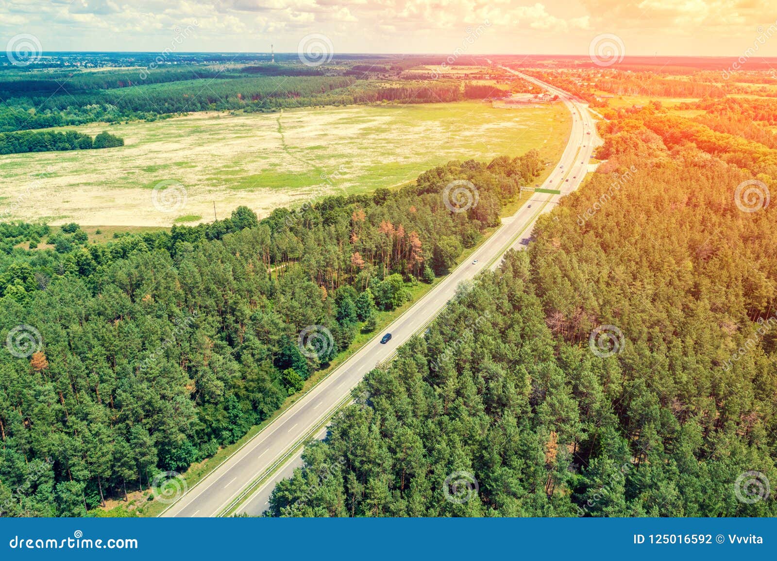 Aerial View of the Autobahn Stock Photo - Image of europe, landscape ...