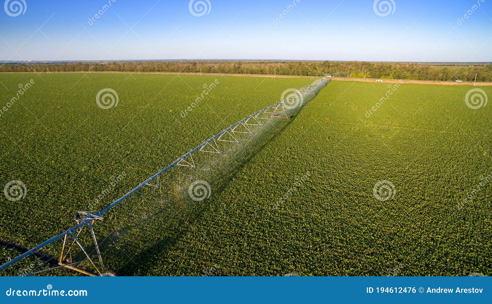 Aerial View of Automatic Irrigation System in the Field Stock Photo ...