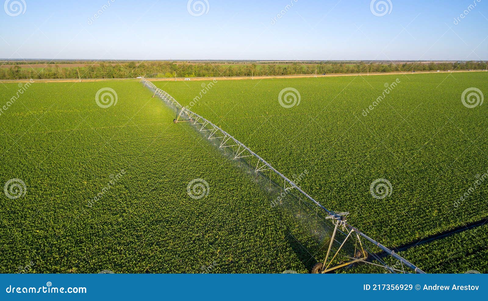 Aerial View of Automatic Irrigation System in the Field Stock Image ...