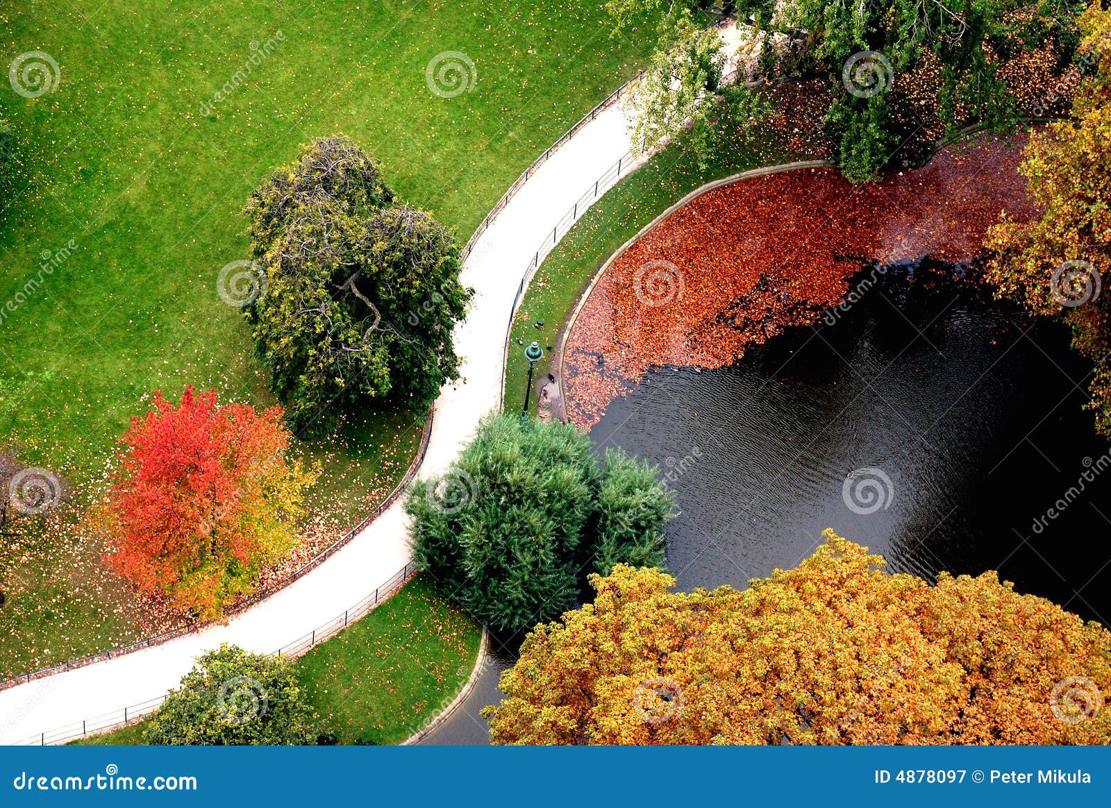 Aerial view of Autumn park stock image. Image of autumn - 4878097