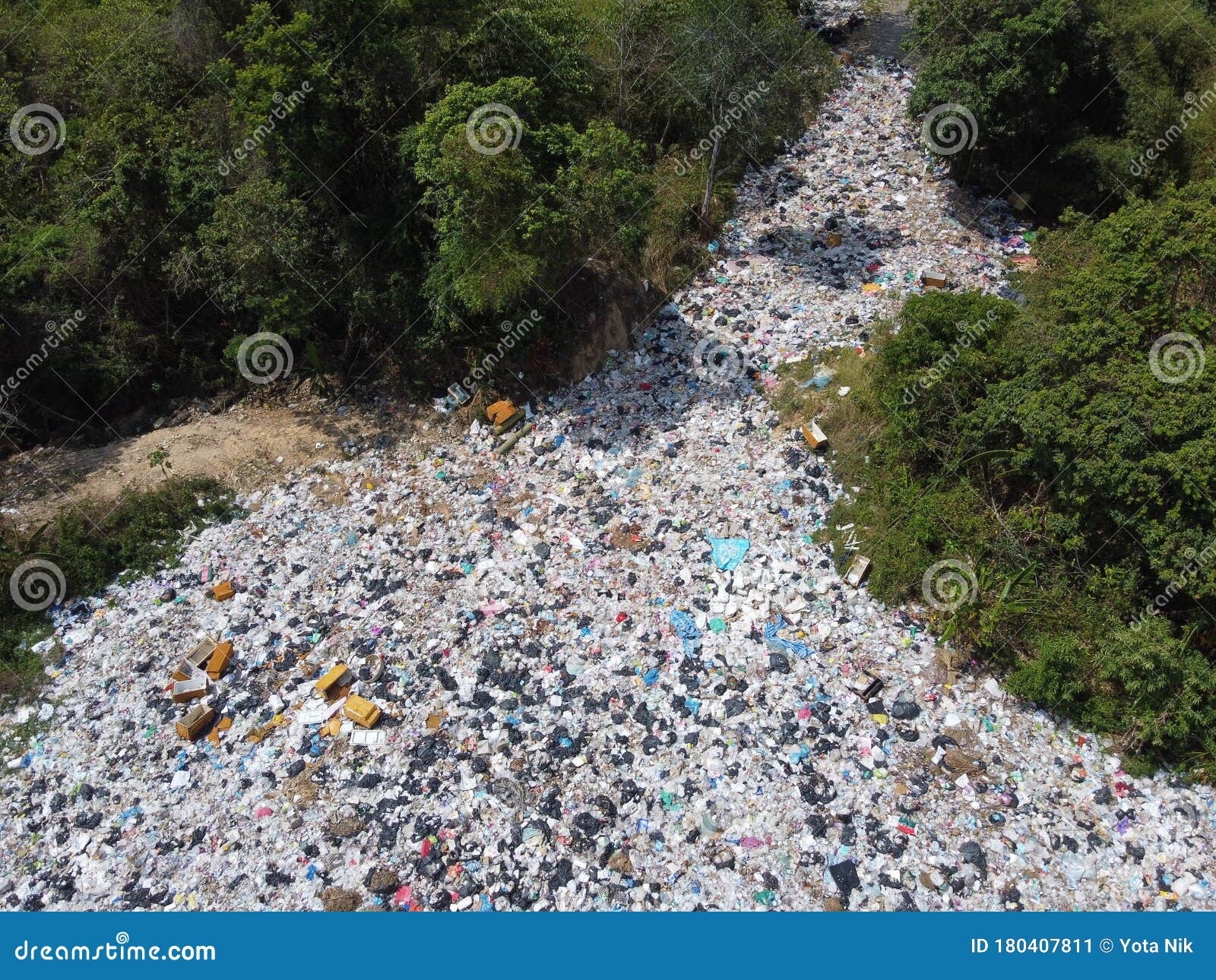 Aerial View of Bad Environment with Many Trashes from People Stock ...