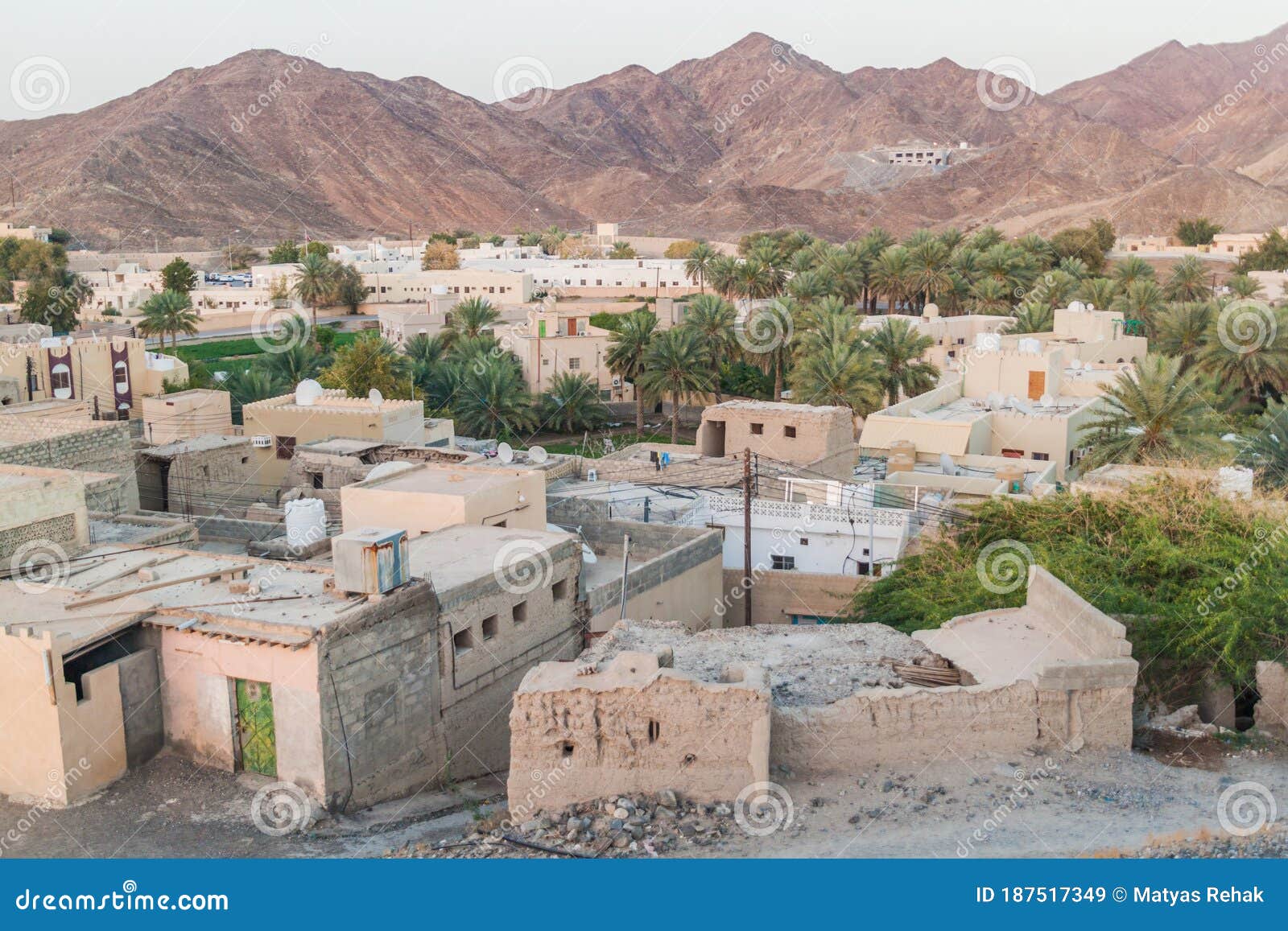 Aerial View of Bahla Town, Om Stock Image - Image of bahla, adventure ...