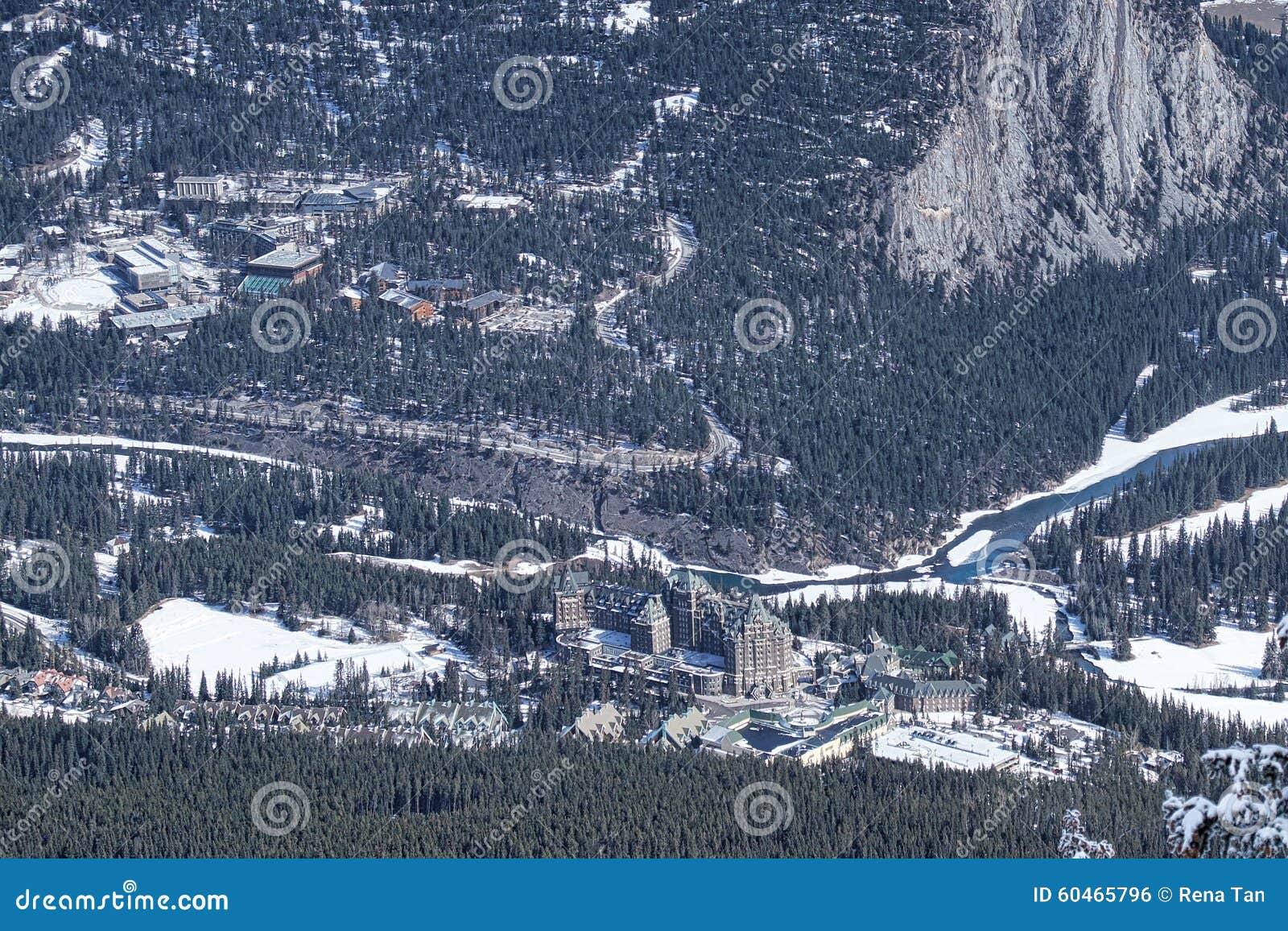 Aerial View of Banff Canada Stock Photo - Image of springs, cold: 60465796