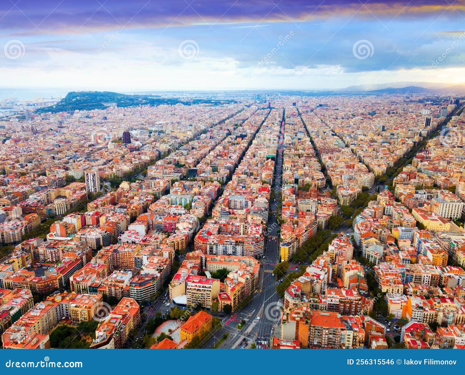 Aerial View of Barcelona Eixample District Stock Photo - Image of ...