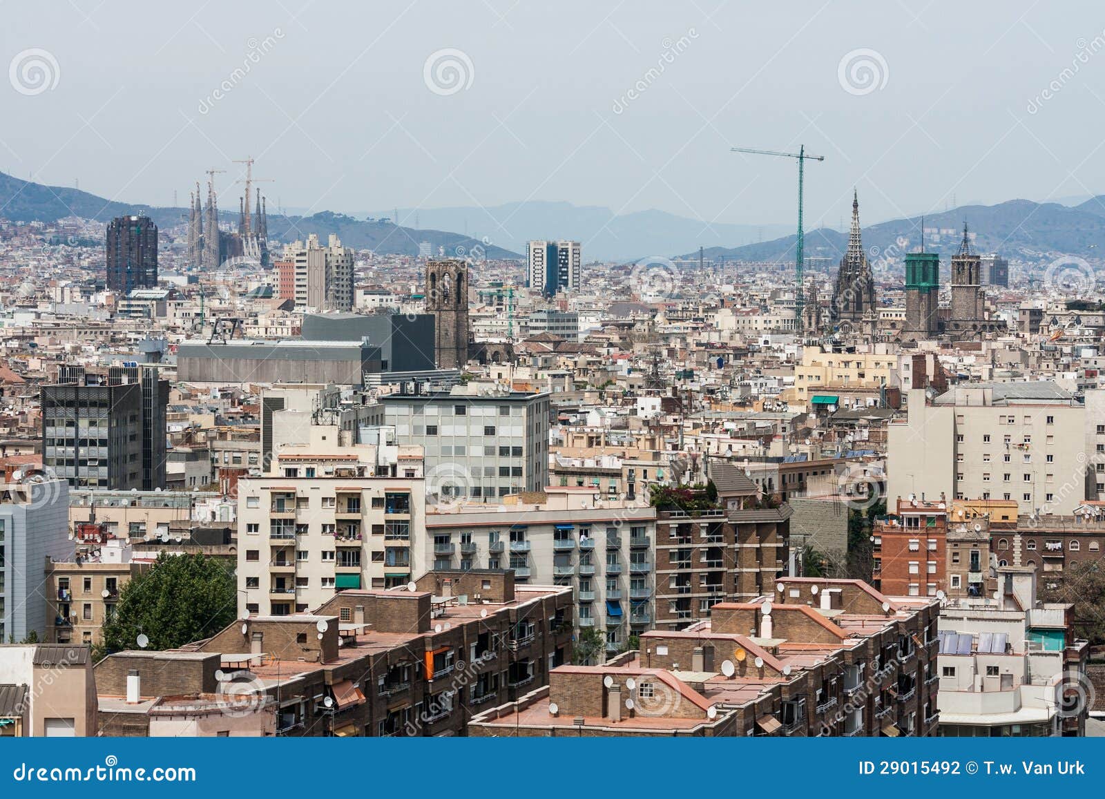 Aerial View of Barcelona, Spain Stock Photo - Image of landscape ...