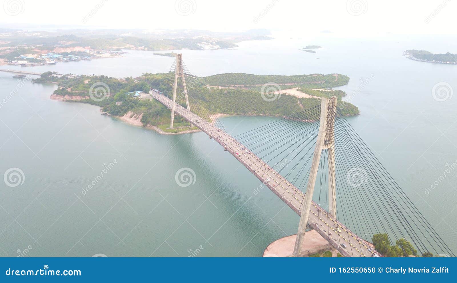 Aerial View Barelang Bridge - Batam Island of Indonesia Stock Photo ...