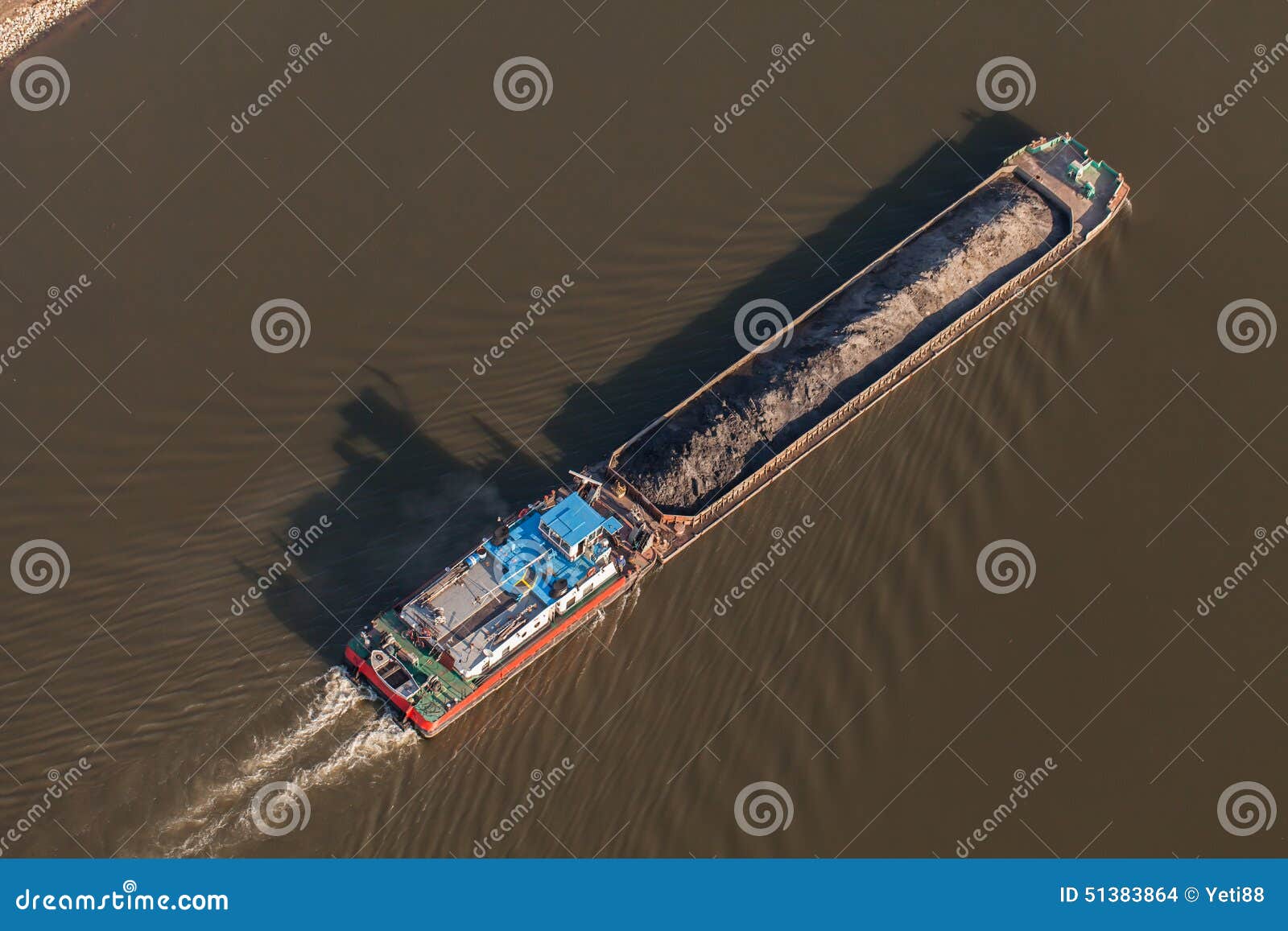 Aerial view of a barge stock photo. Image of vertical - 51383864