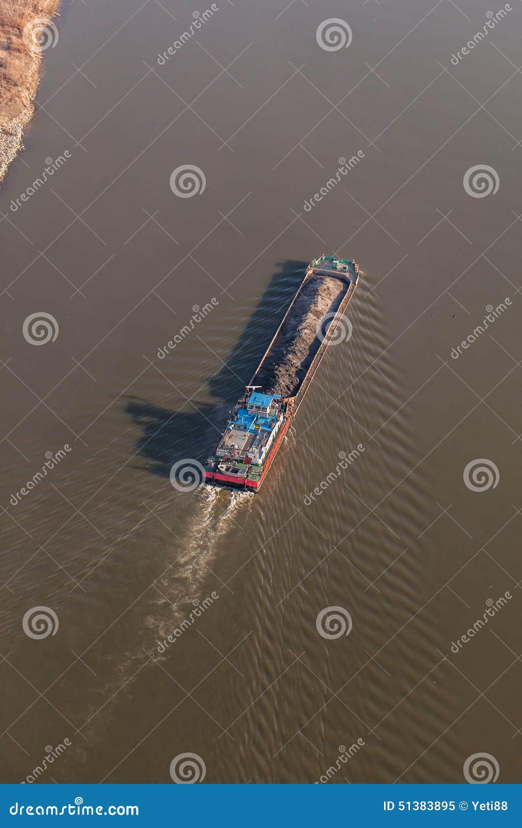 Aerial view of a barge stock image. Image of ship, vessel - 51383895