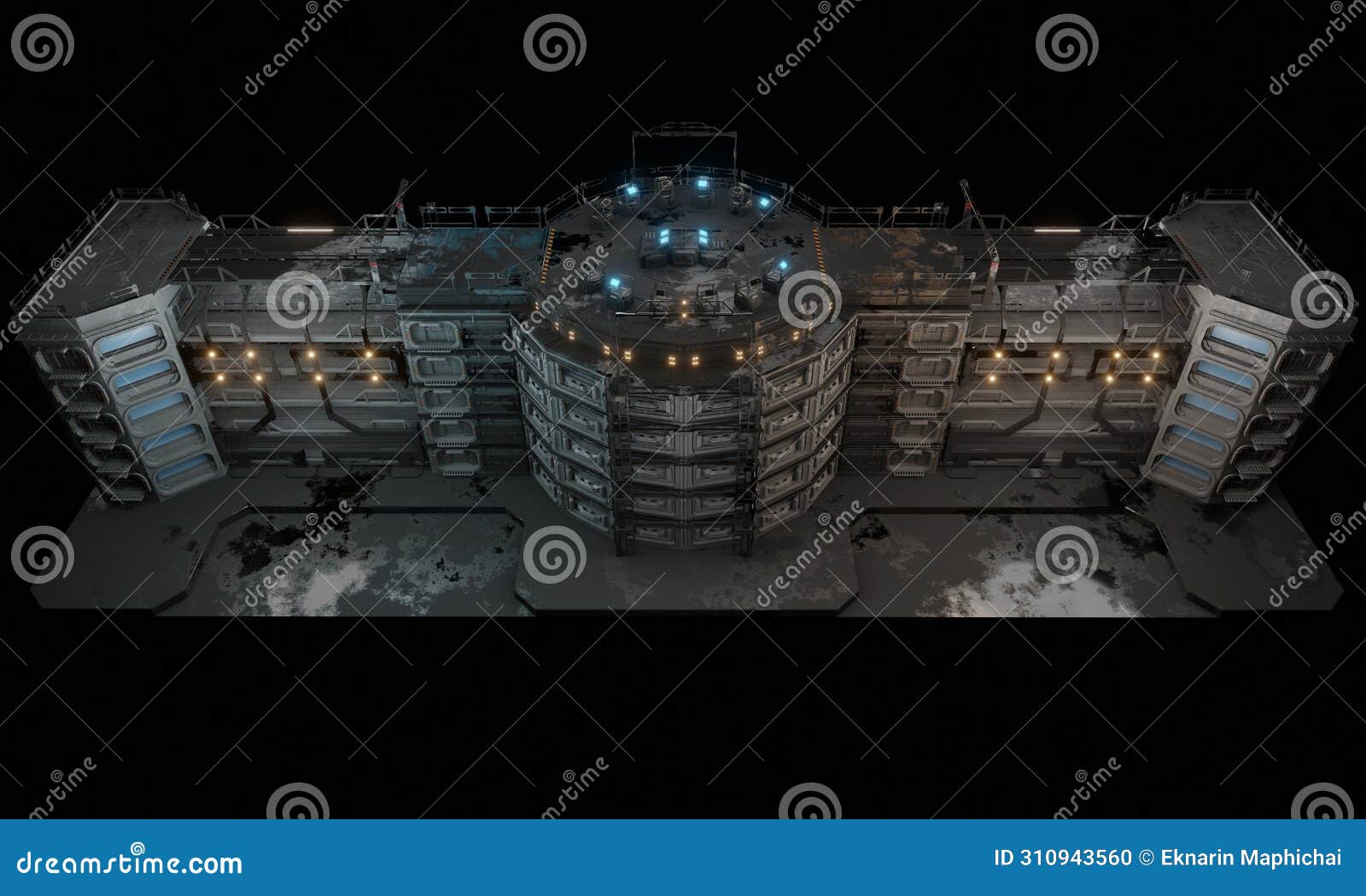 Aerial View Base of Operations Main Computer Center Building Stock ...