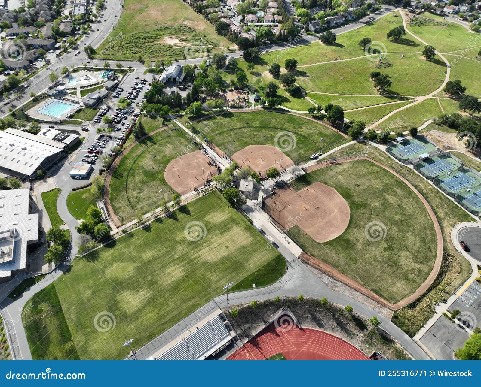 Aerial View of Baseball Fields Stock Image - Image of outdoor ...