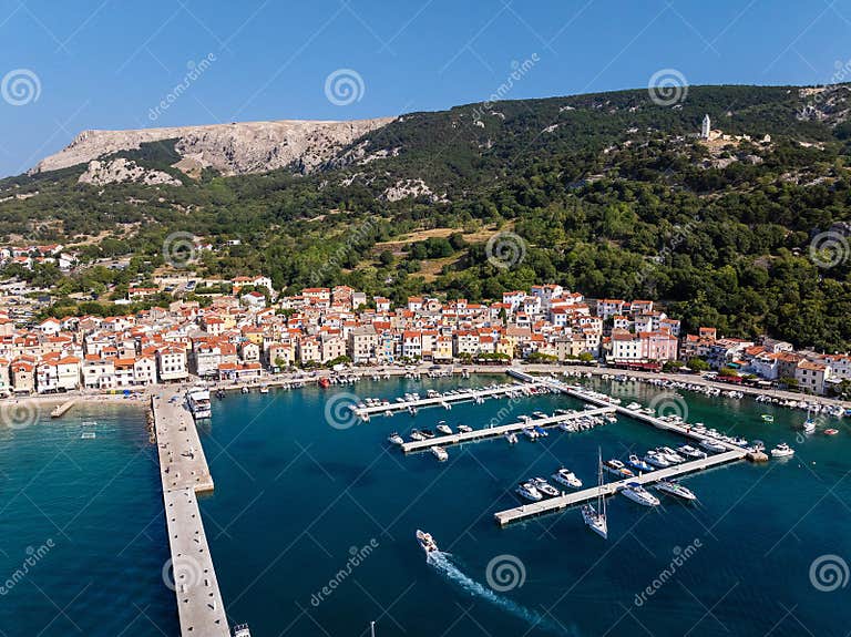 Aerial View of Baska Town on Krk Island Stock Photo - Image of ... Aerial View of Baska Town on Krk Island Stock Photo - Image of ...