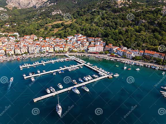Aerial View of Baska Town on Krk Island Stock Photo - Image of panorama ... Aerial View of Baska Town on Krk Island Stock Photo - Image of panorama ...