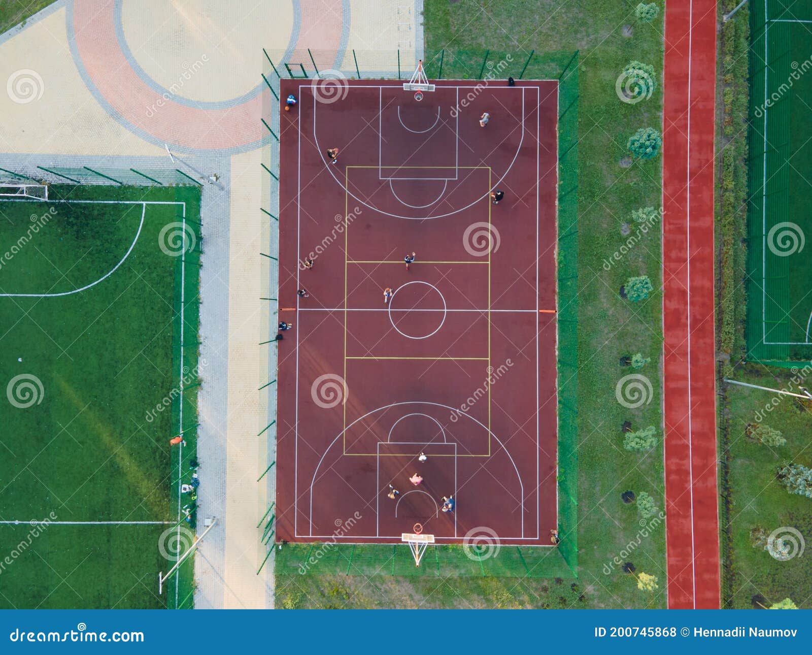 Aerial View of a Basketball Court Outdoors Stock Photo - Image of sport ...