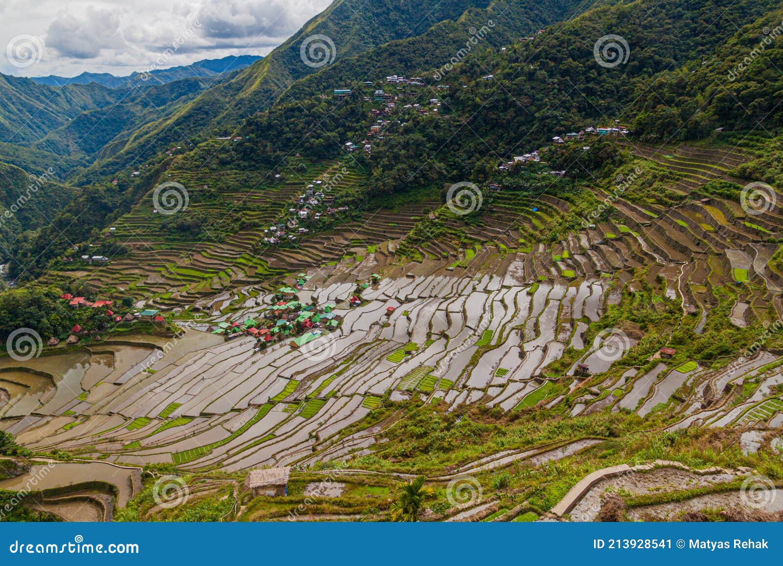 Aerial View of Batad Rice Terraces, Luzon Island, Philippin Stock Image ...