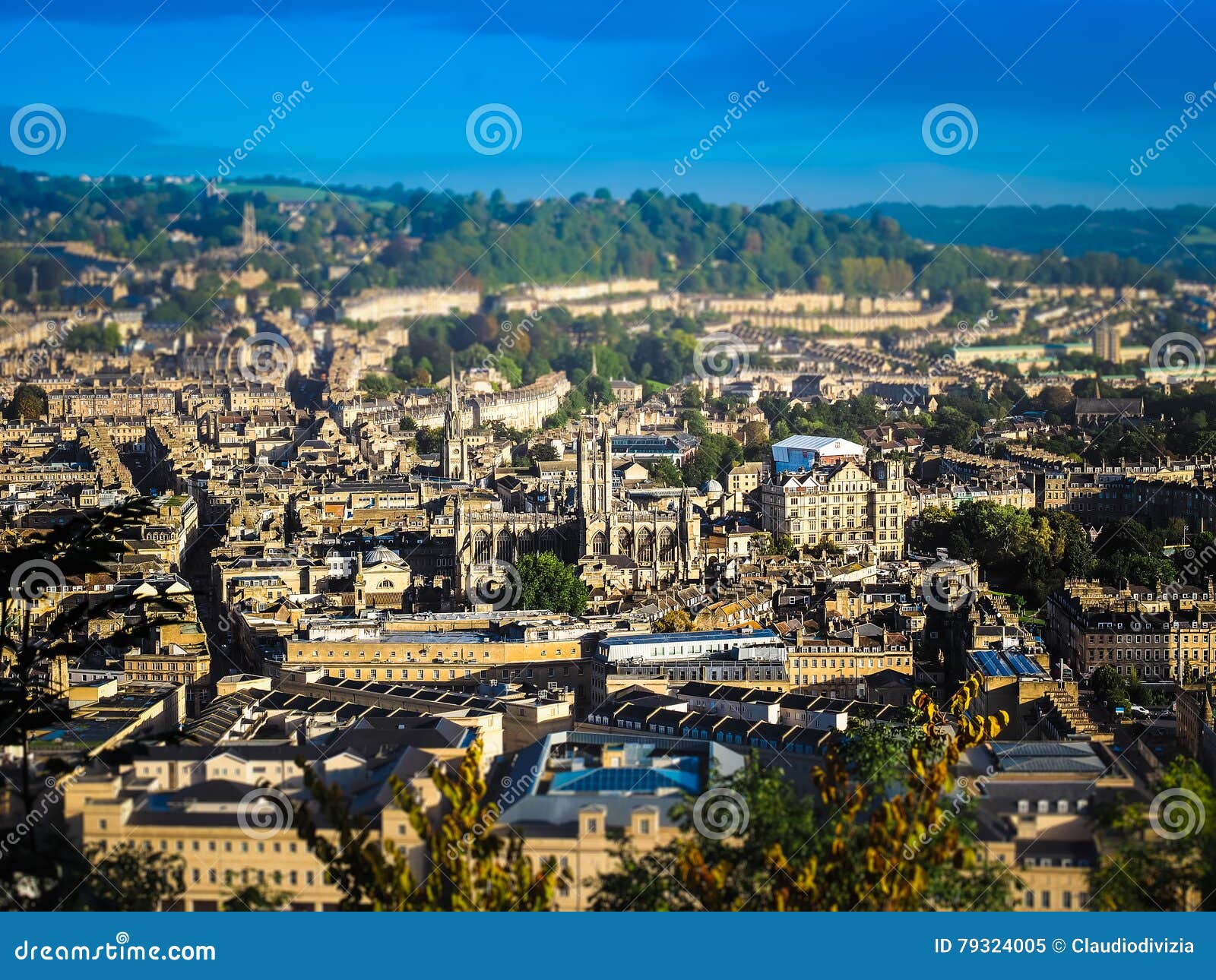 Aerial view of Bath stock image. Image of europe, town - 79324005