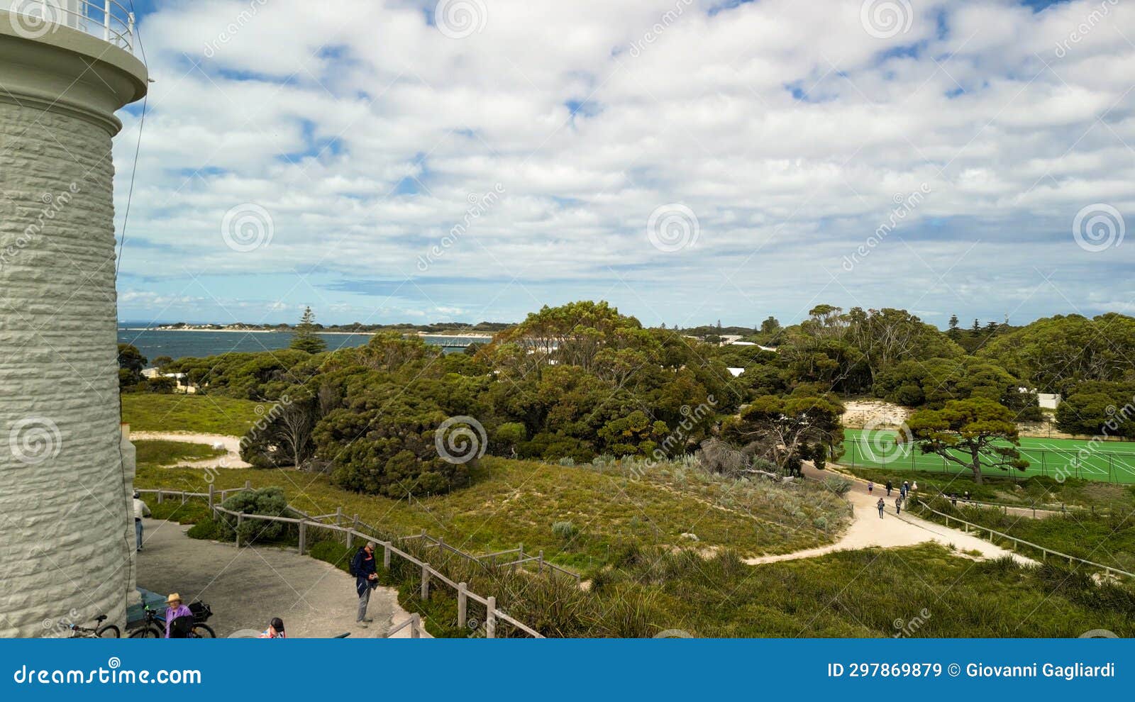 Aerial View of Bathurst Lighthouse in Rottnest Island, Australia Stock ...