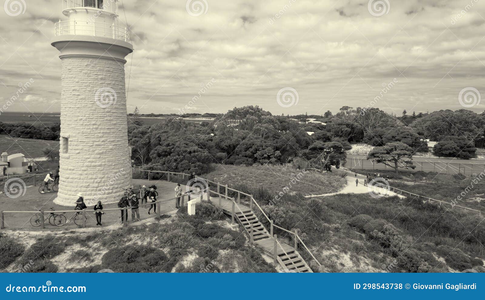 Aerial View of Bathurst Lighthouse in Rottnest Island, Australia Stock ...
