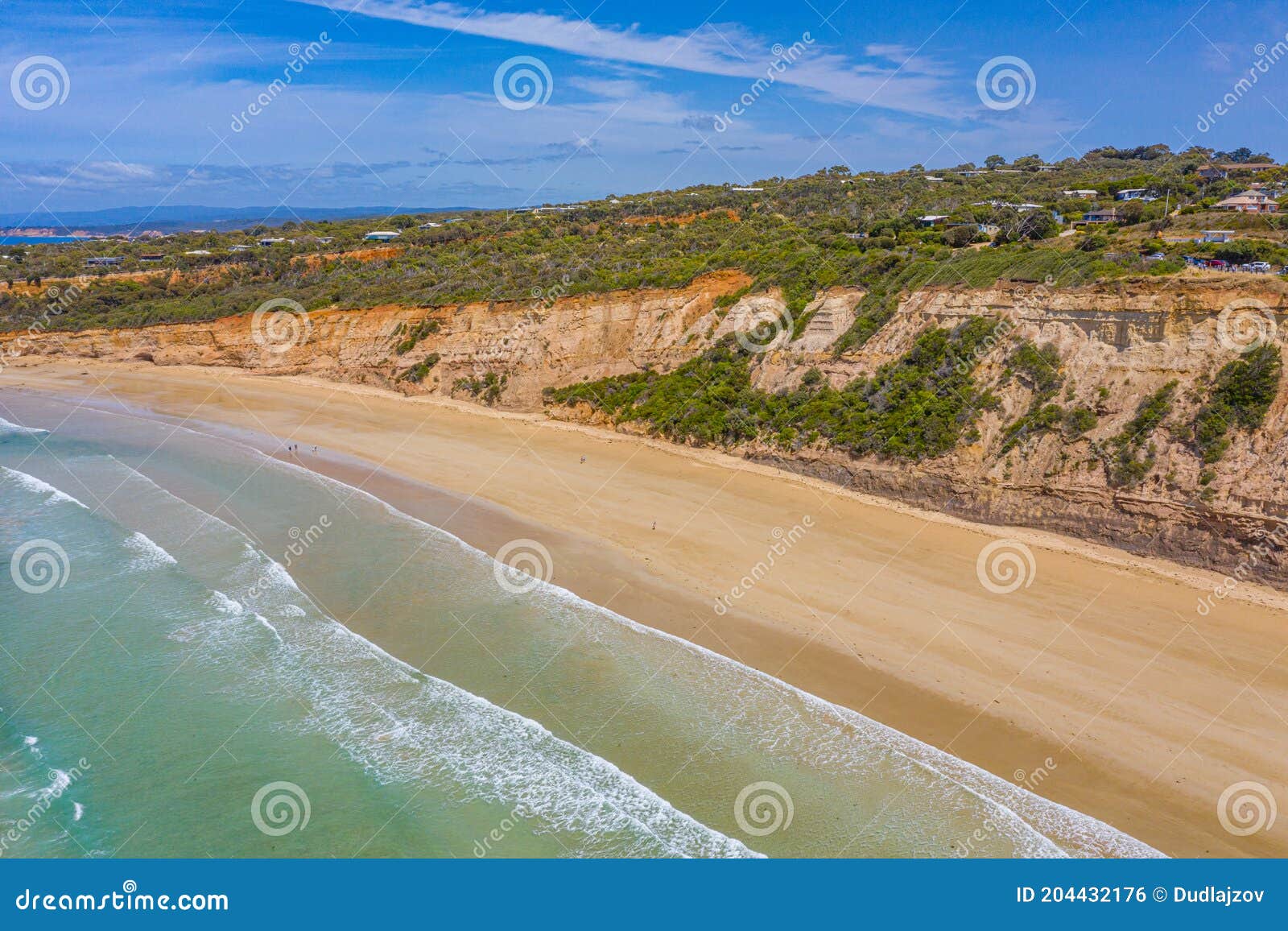 Aerial View of a Beach at Anglesea in Australia Stock Photo - Image of ...