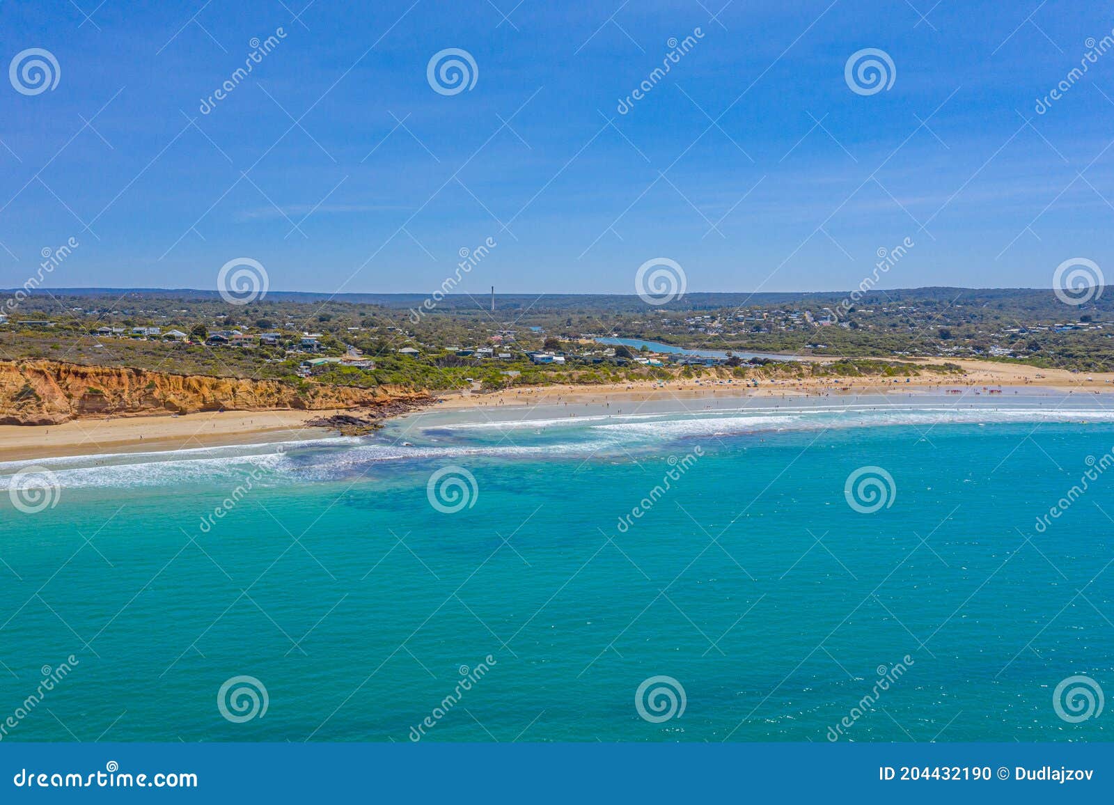 Aerial View of a Beach at Anglesea in Australia Stock Photo - Image of ...