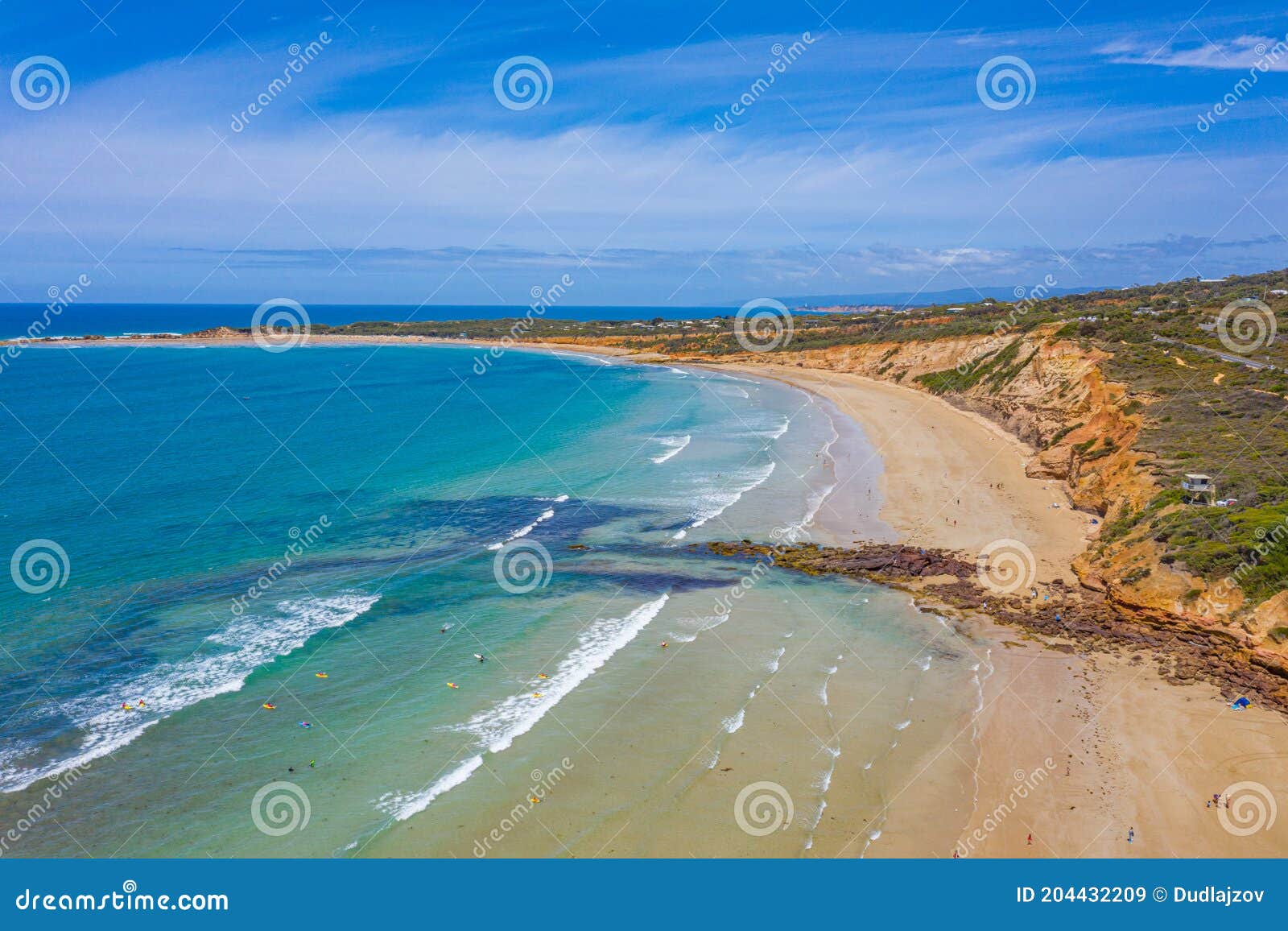Aerial View of a Beach at Anglesea in Australia Stock Image - Image of ...