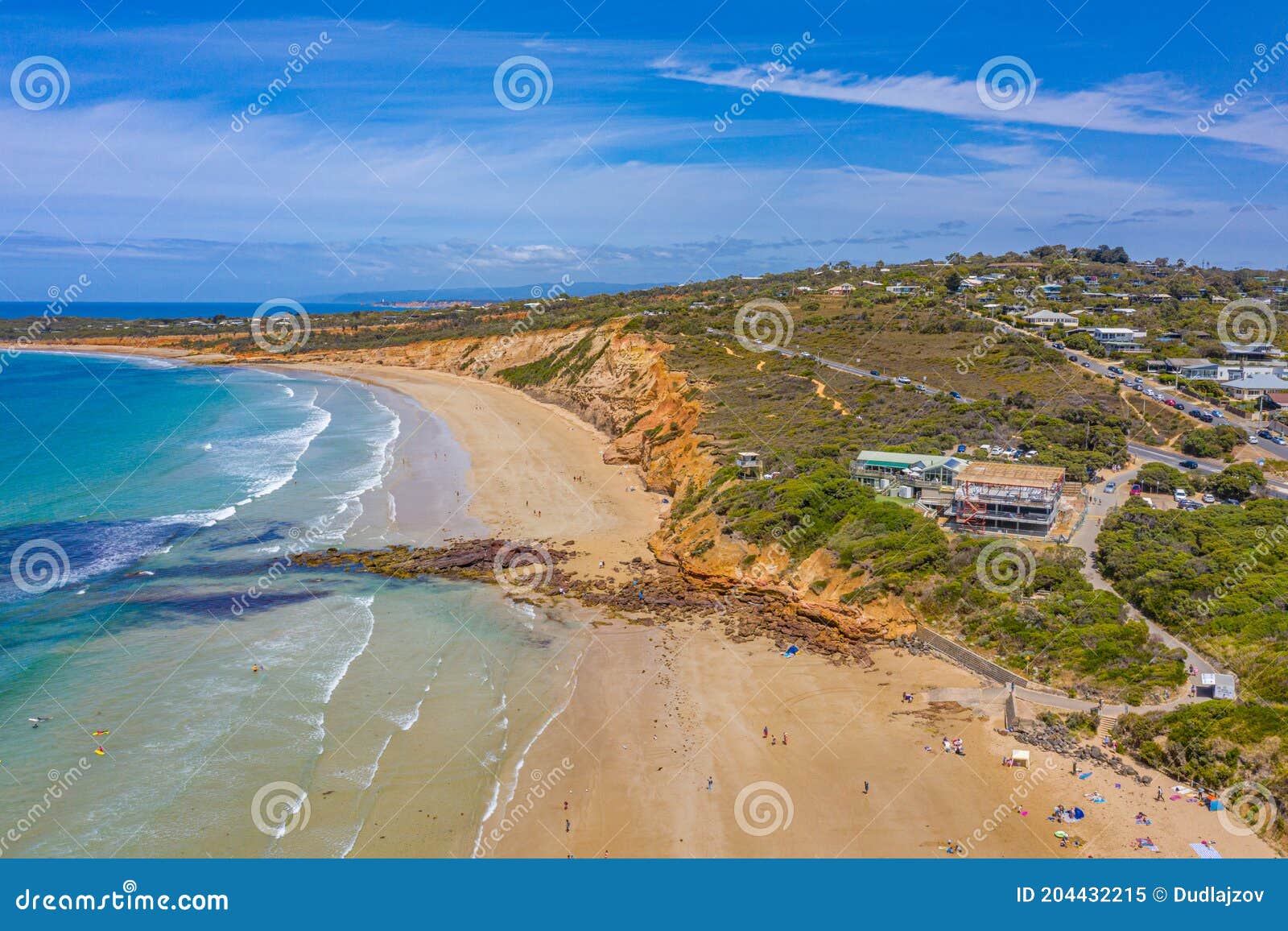 Aerial View of a Beach at Anglesea in Australia Stock Image - Image of ...