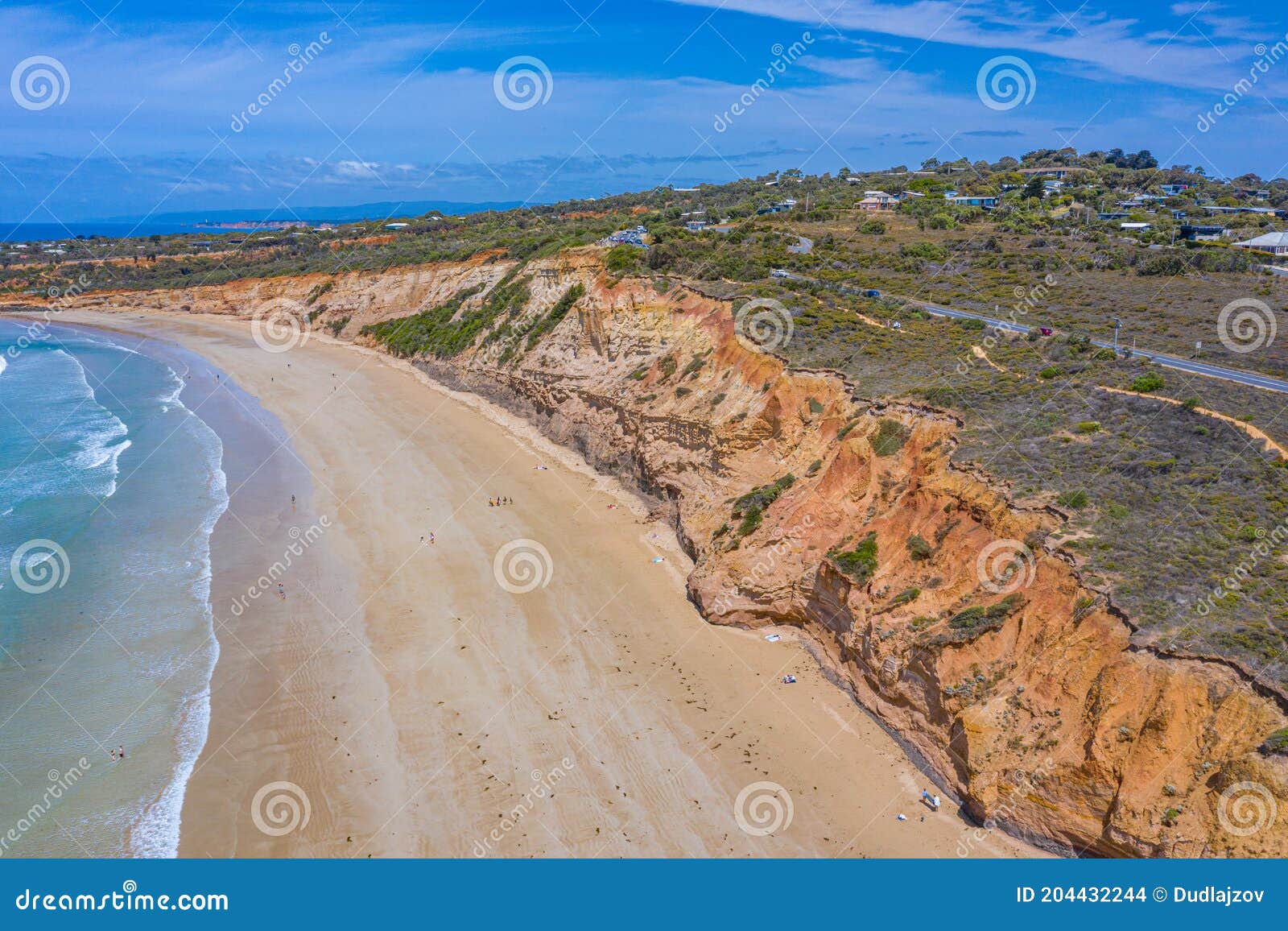 Aerial View of a Beach at Anglesea in Australia Stock Photo - Image of ...