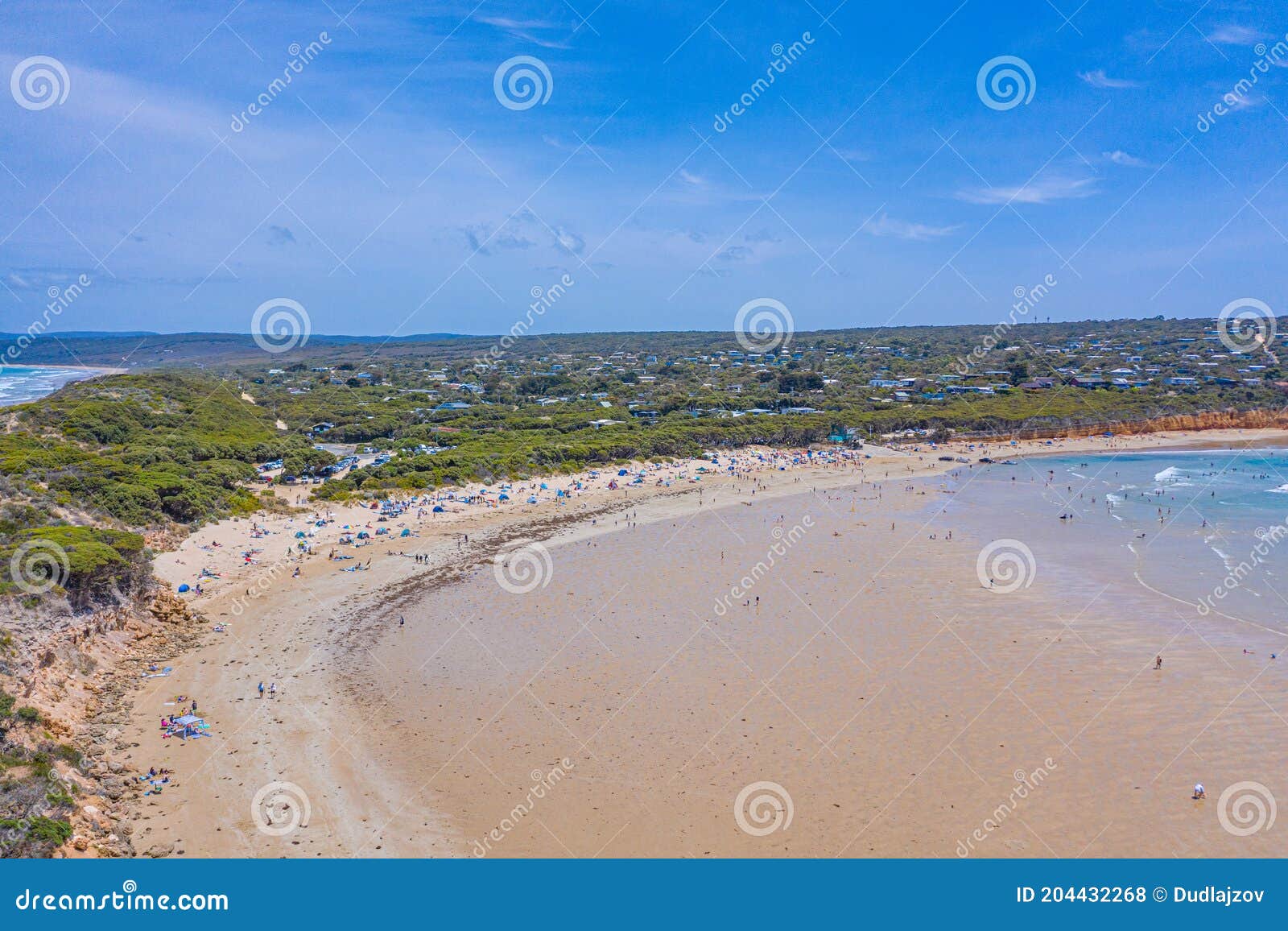 Aerial View of a Beach at Anglesea in Australia Stock Photo - Image of ...
