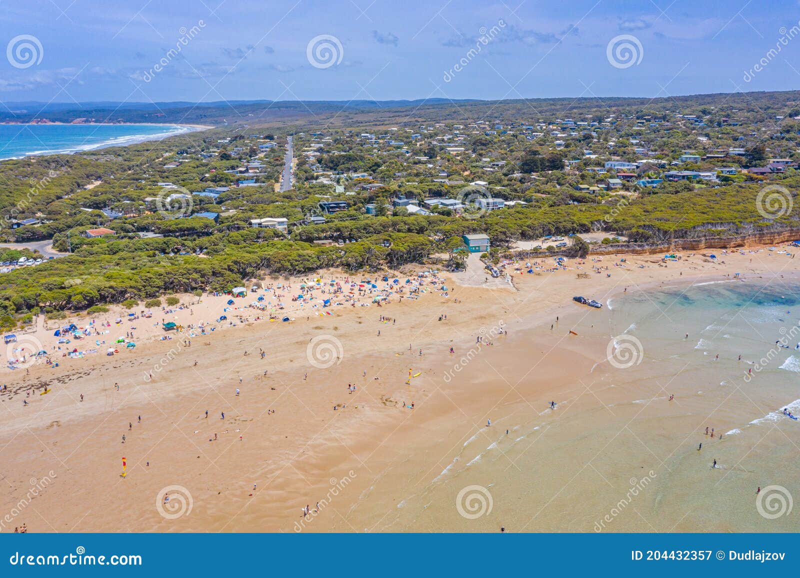 Aerial View of a Beach at Anglesea in Australia Stock Image - Image of ...
