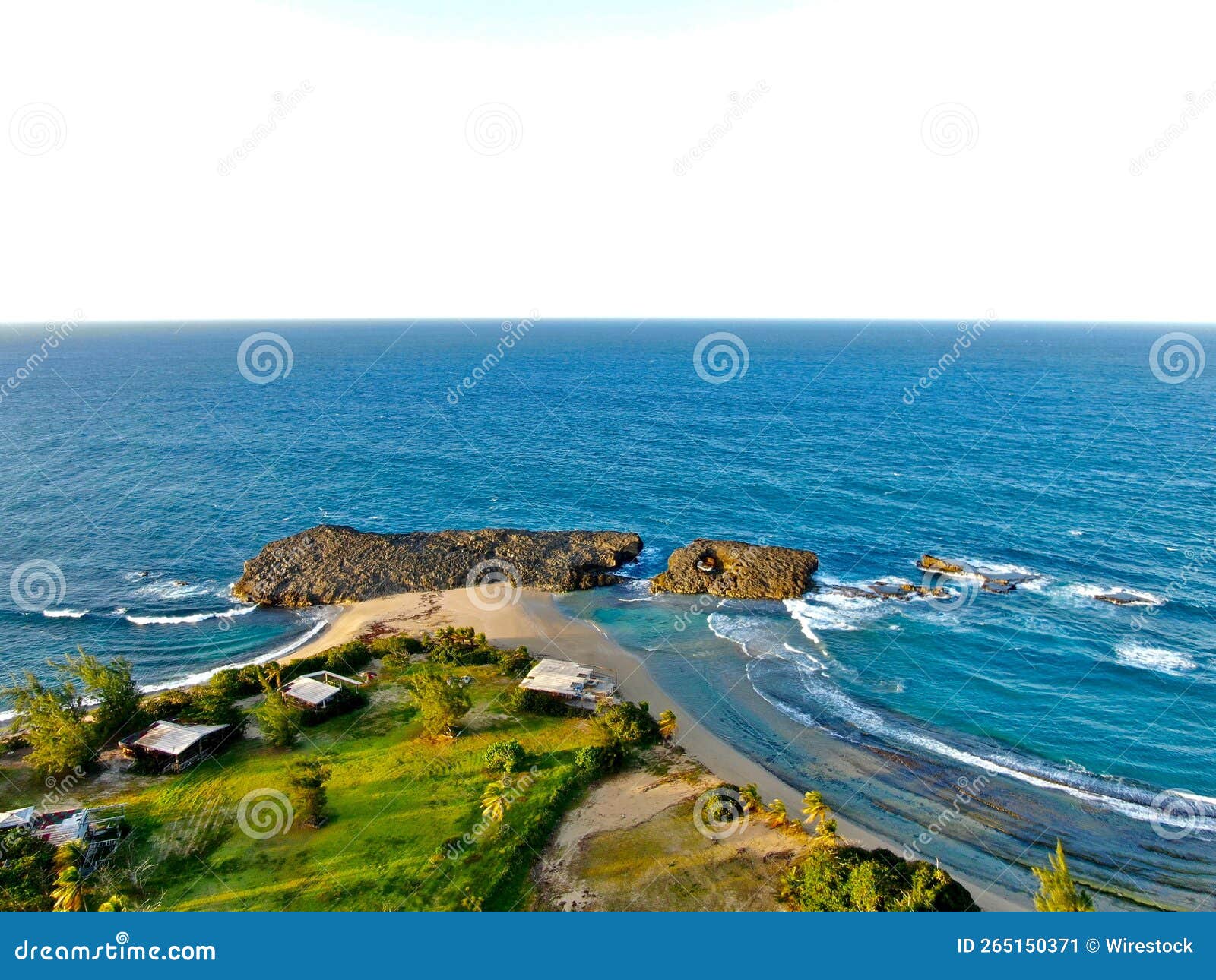 Aerial View of a Beach with Big Rocks and Waves Stock Image - Image of ...
