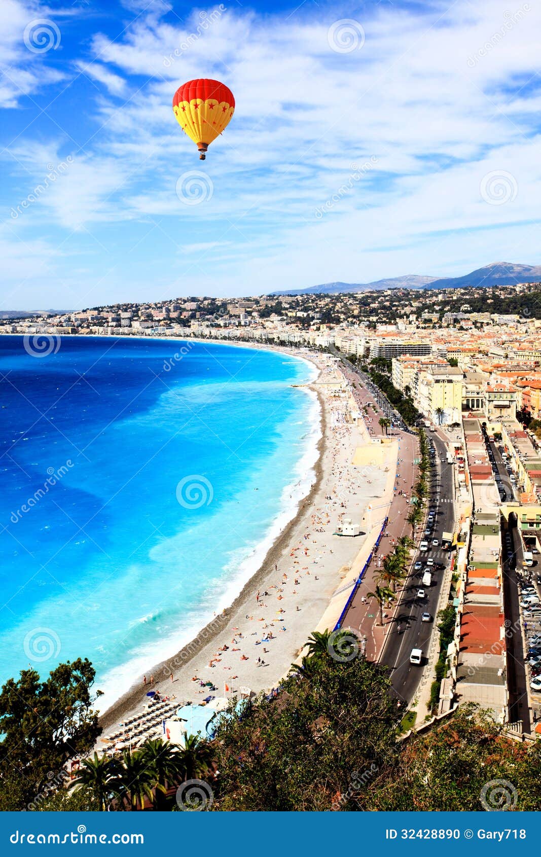 Aerial View of Beach in Nice Editorial Image - Image of blue ...