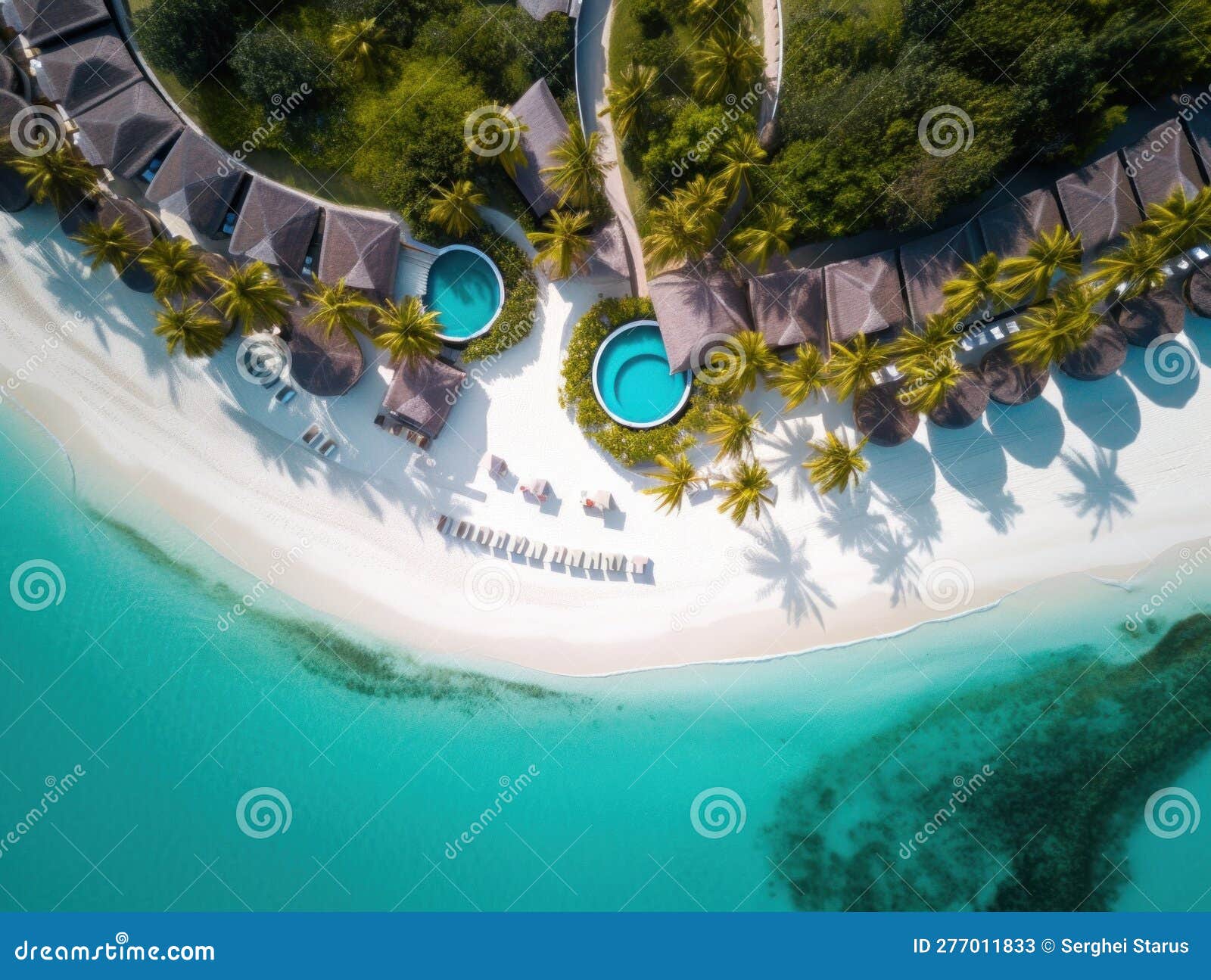 An Aerial View of a Beach Resort with a Swimming Pool. AI Generative ...