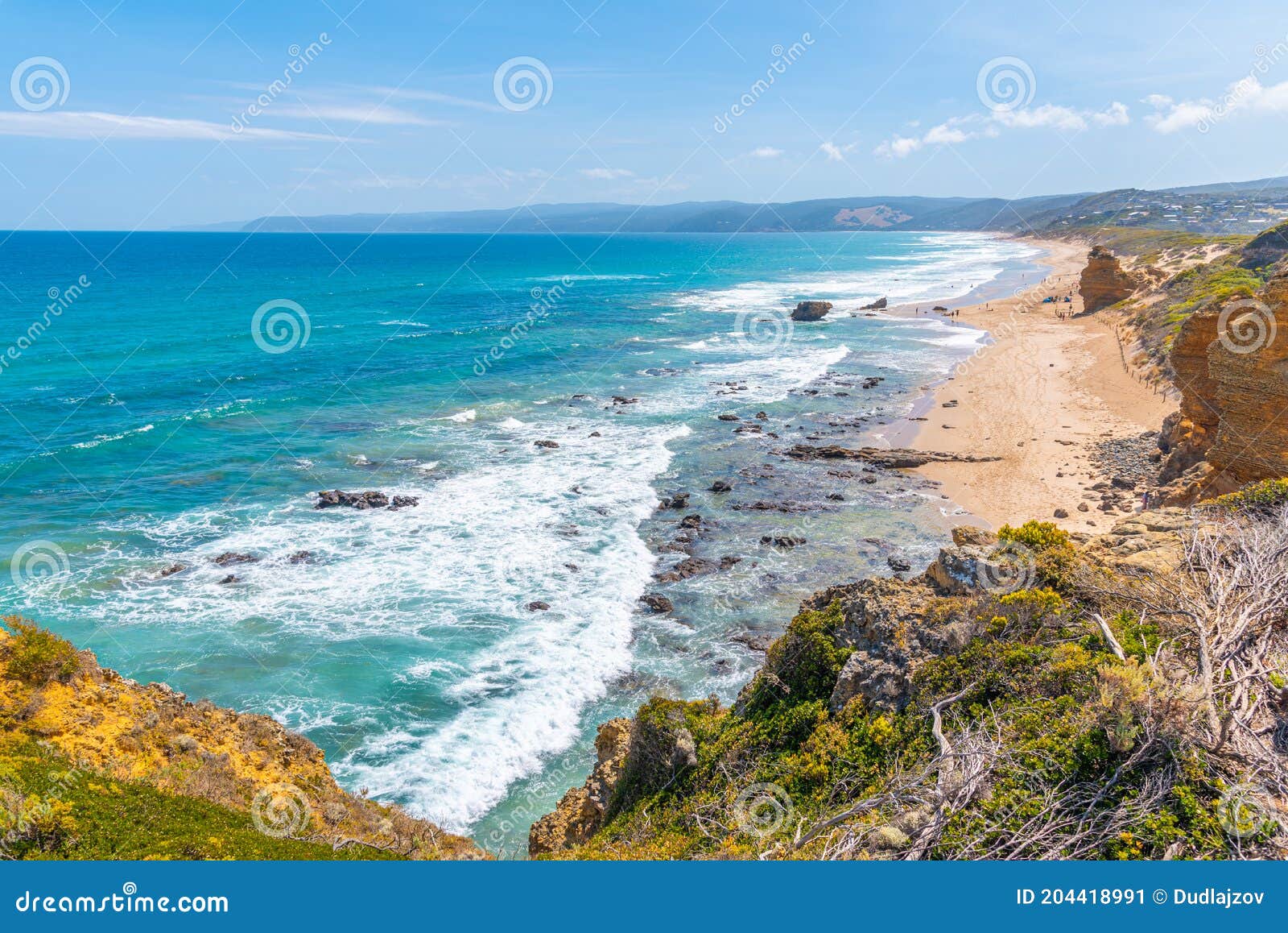 Aerial View of a Beach at Split Point in Australia Stock Image - Image ...