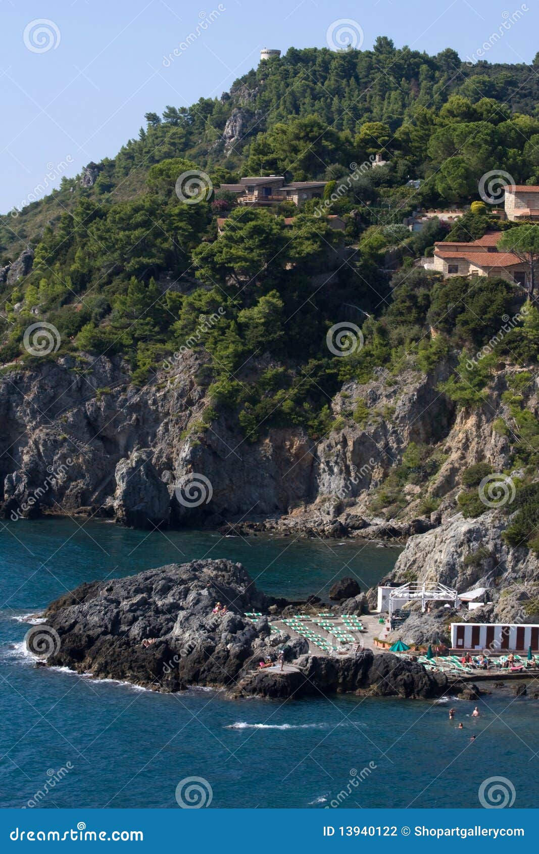 Aerial View of Beach in Tuscany Stock Photo - Image of cape, rock: 13940122
