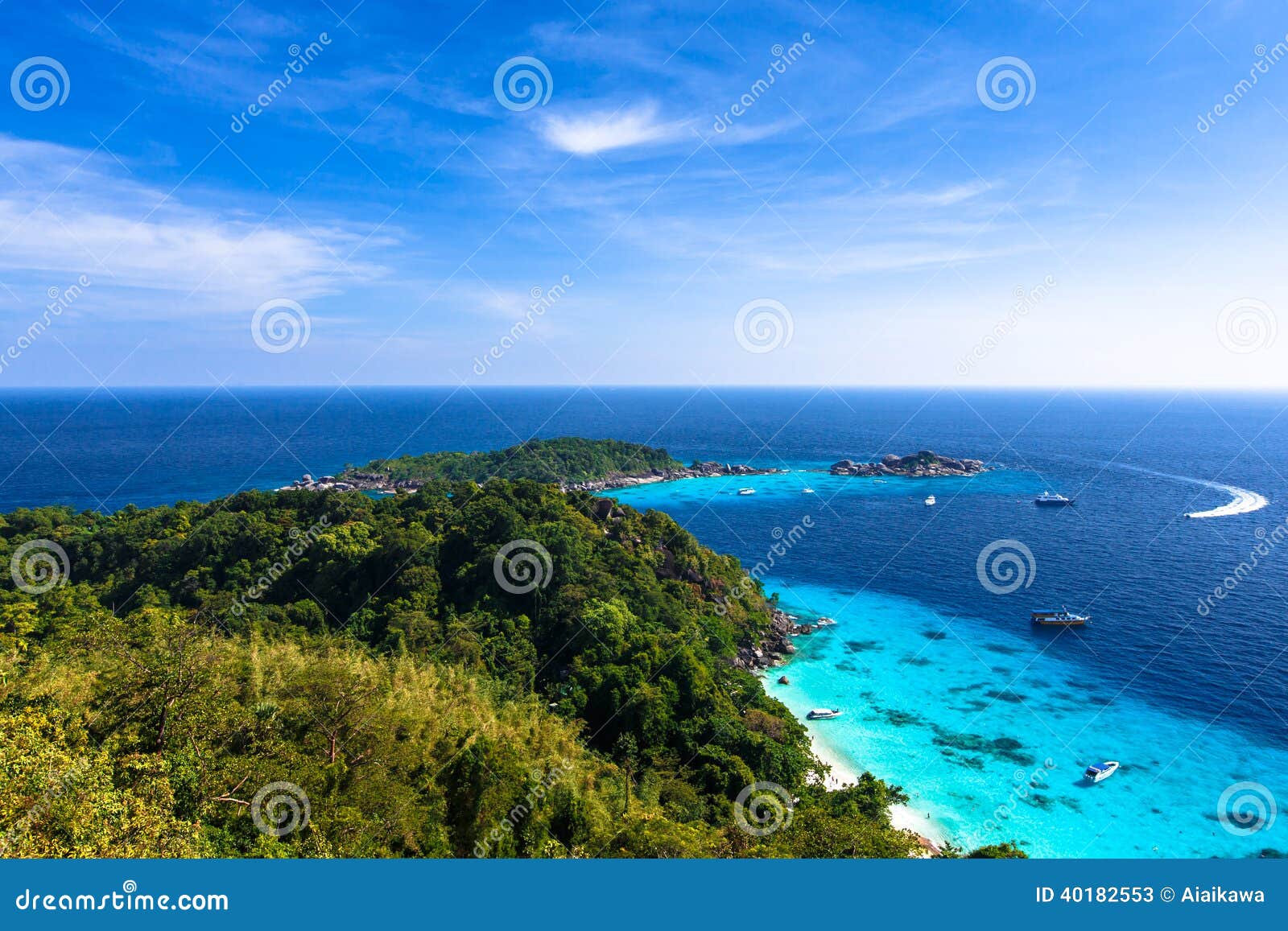 Aerial View of a Beach from Viewpoint of Similan Island Stock Image ...