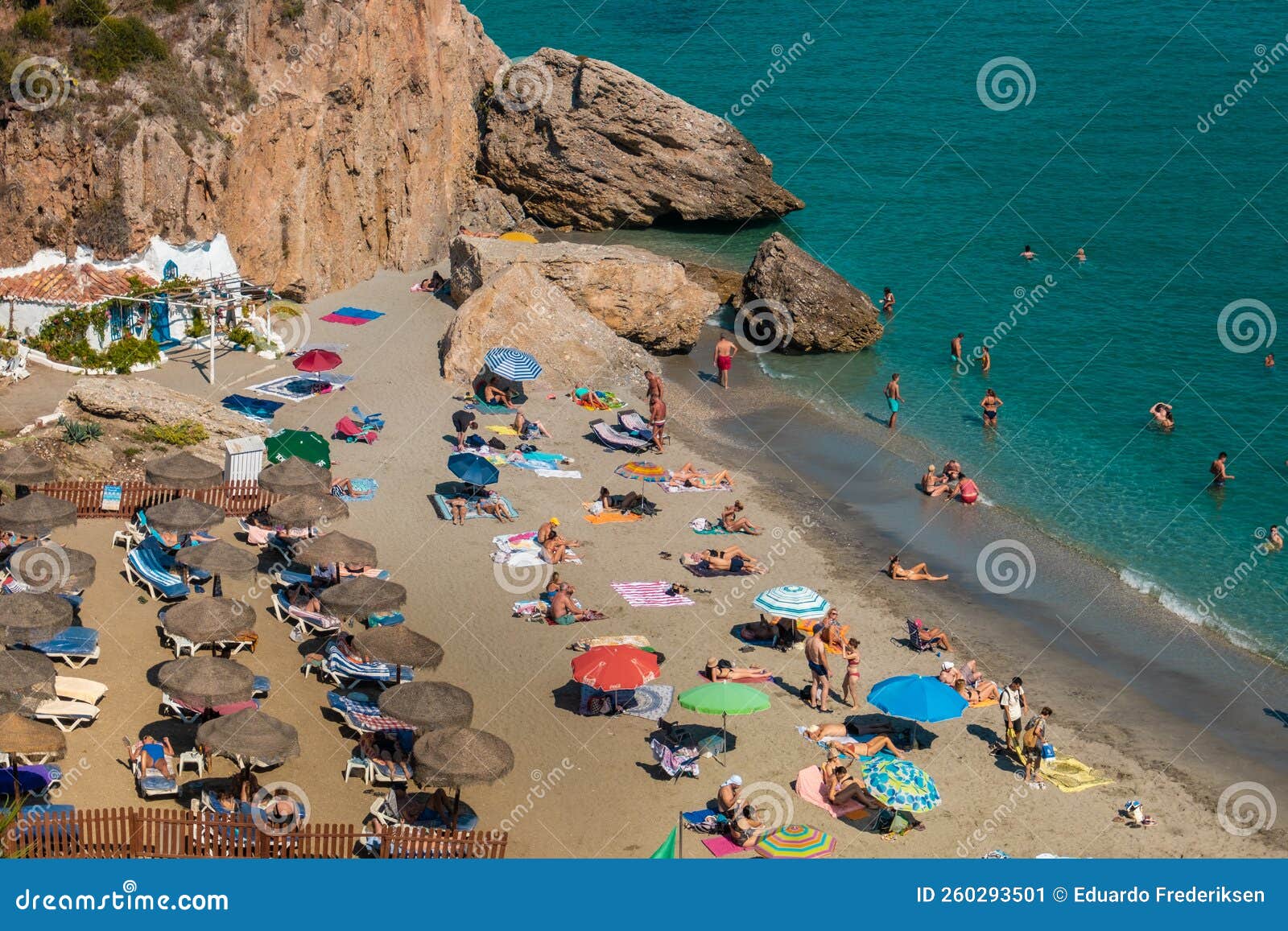 Aerial View of the Beautiful Beach of Nerja in Spain Stock Image ...