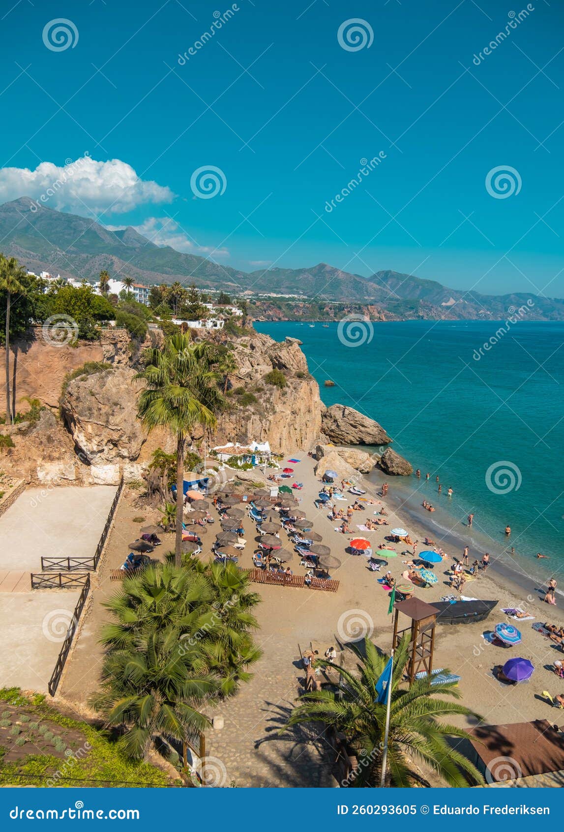 Aerial View of the Beautiful Beach of Nerja in Spain Editorial Image ...