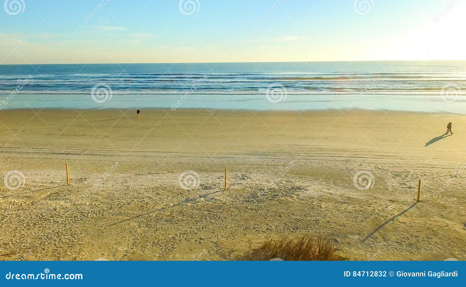 Aerial View of Beautiful Beach at Sunset Stock Photo - Image of shore ...
