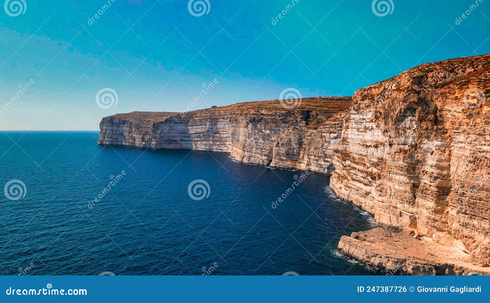 Aerial View of Beautiful Cliffs of Xlendi, Gozo Stock Photo - Image of ...