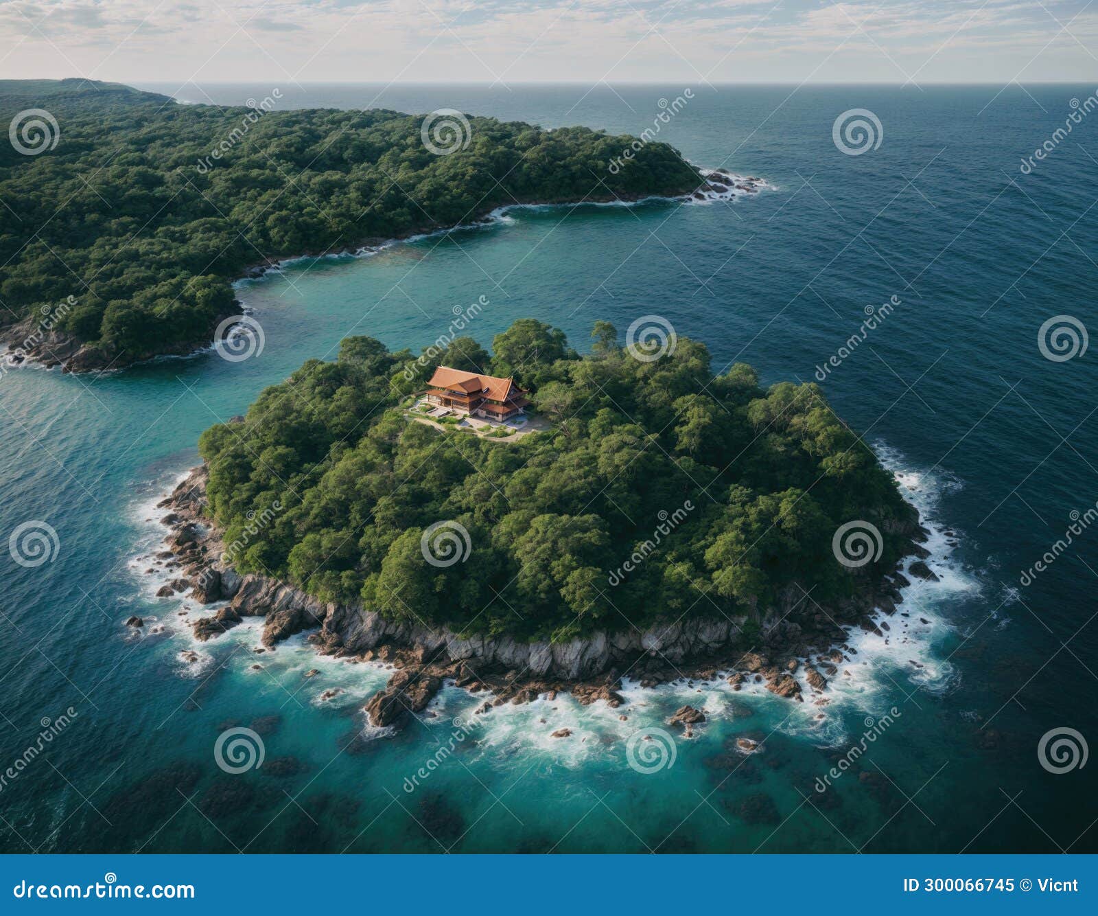 Aerial View of Beautiful Island Stock Image - Image of background ...