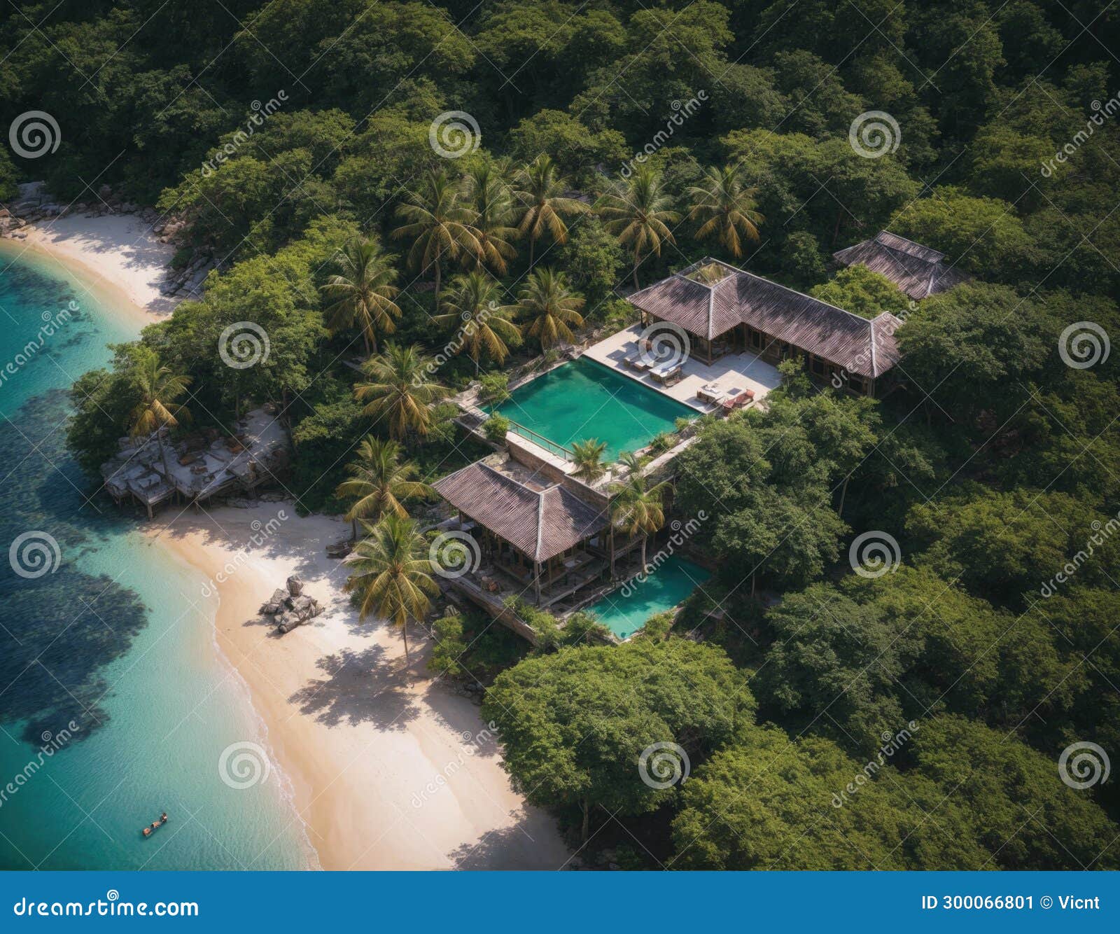 Aerial View of Beautiful Island Stock Image - Image of landscape ...