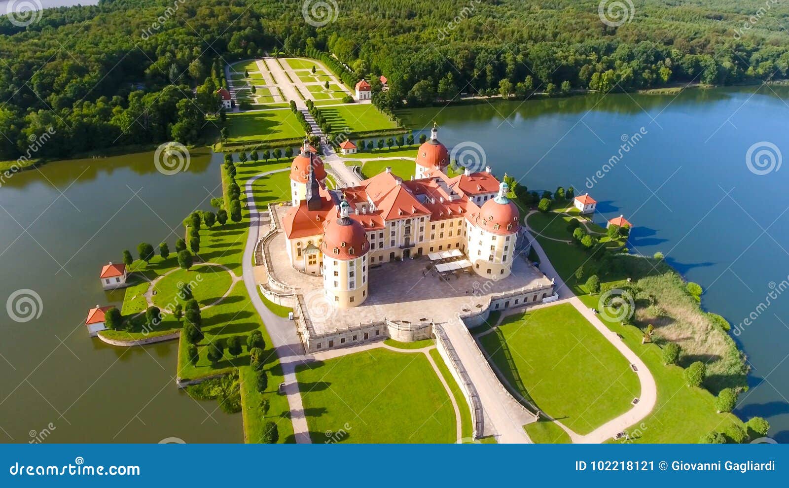 Aerial View of Beautiful Medieval Castle on the Water Stock Image ...